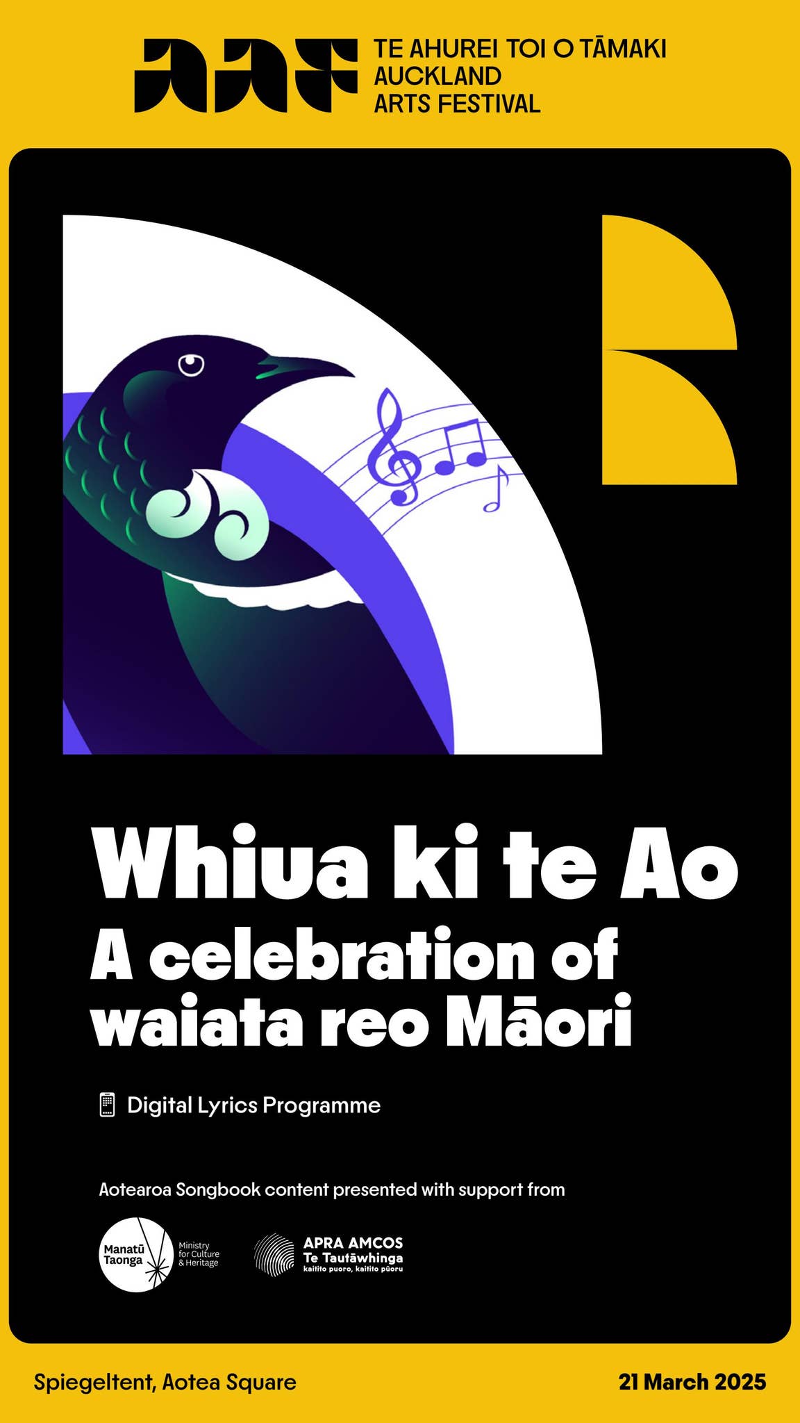 Whiua ki te Ao – A celebration of waiata reo Māori · Te Ahurei Toi o Tāmaki Auckland Arts ...