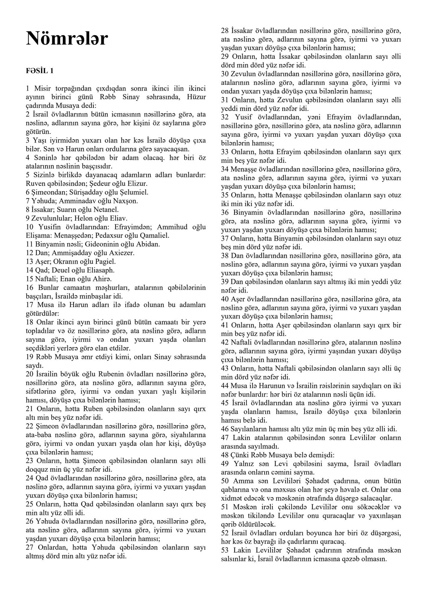 Azerbaijani - The Book of Numbers by Filipino Tracts and Literature ...