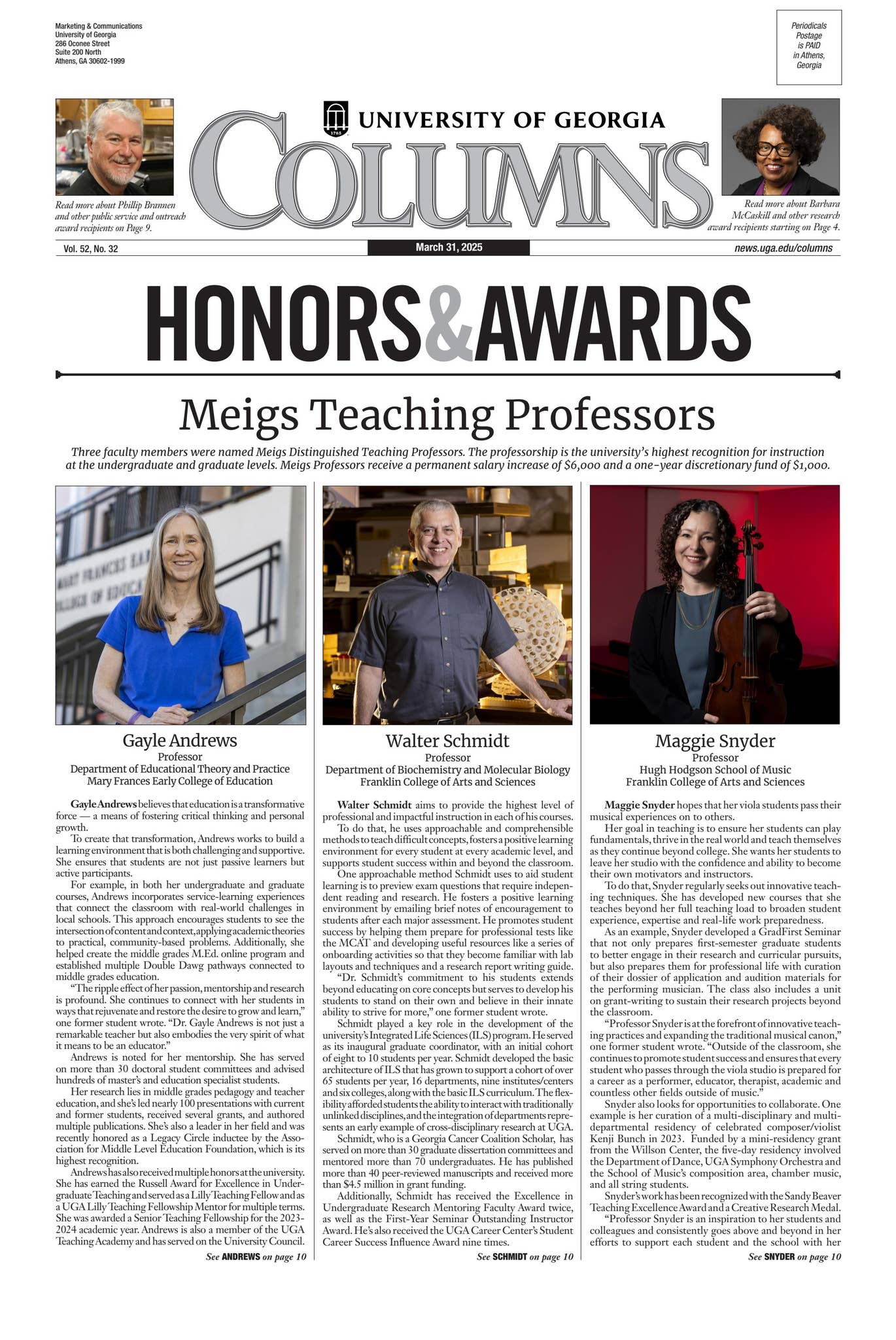 UGA Columns 2025 Honors & Awards by UGA Columns - Issuu