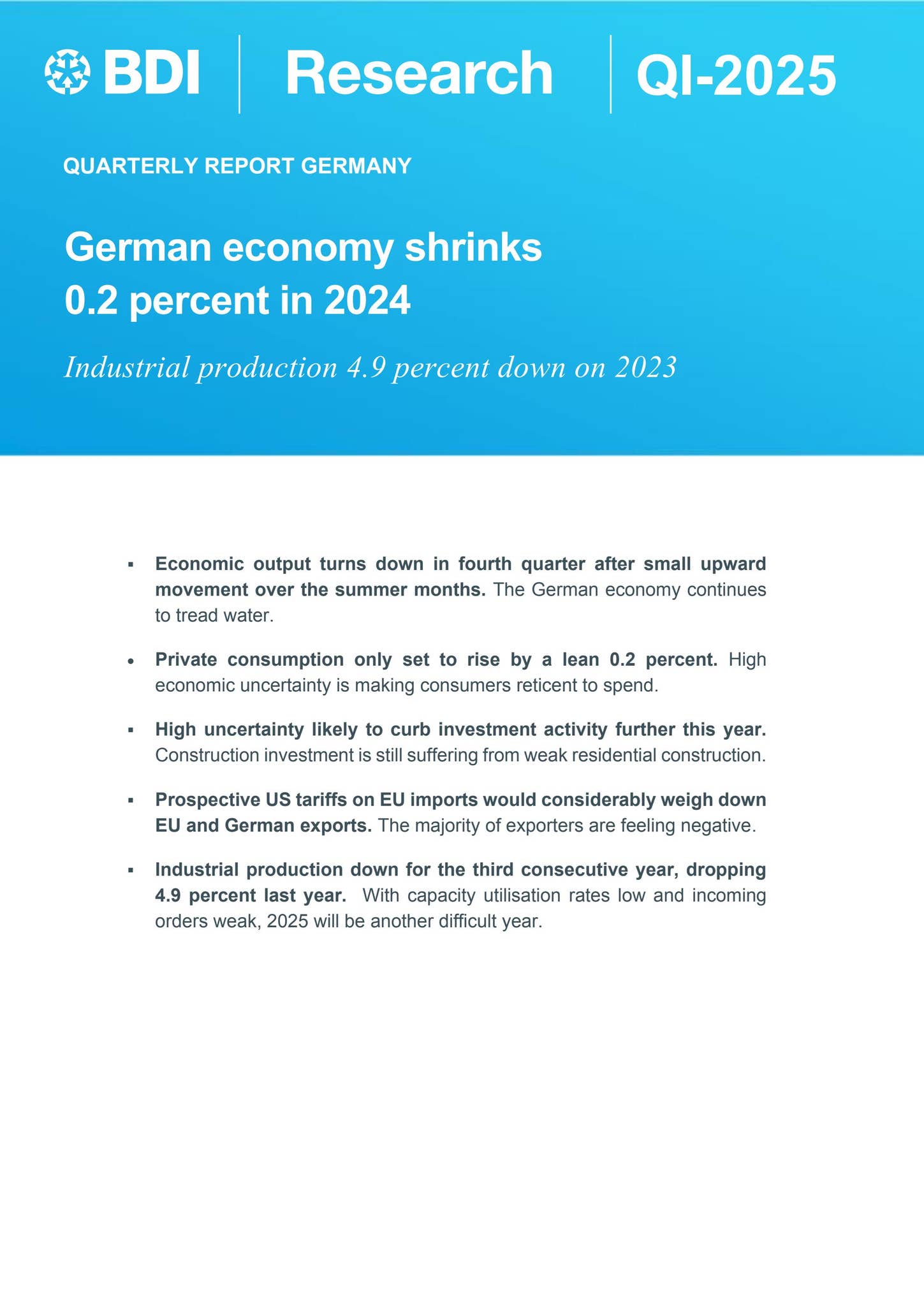 Quarterly Report Germany Q1-2025 by Bundesverband der Deutschen ...