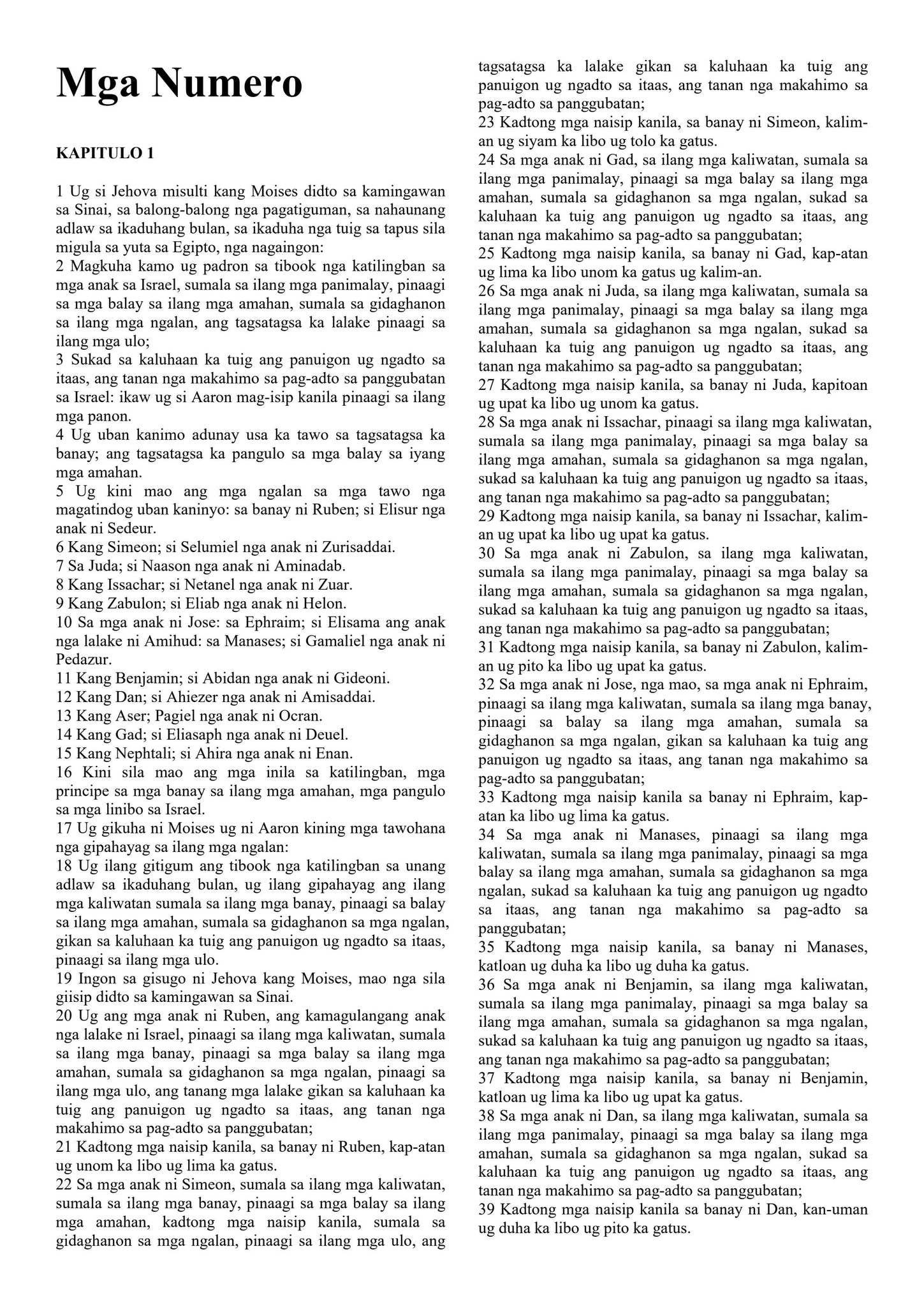 Cebuano - The Book of Numbers by Filipino Tracts and Literature Society ...