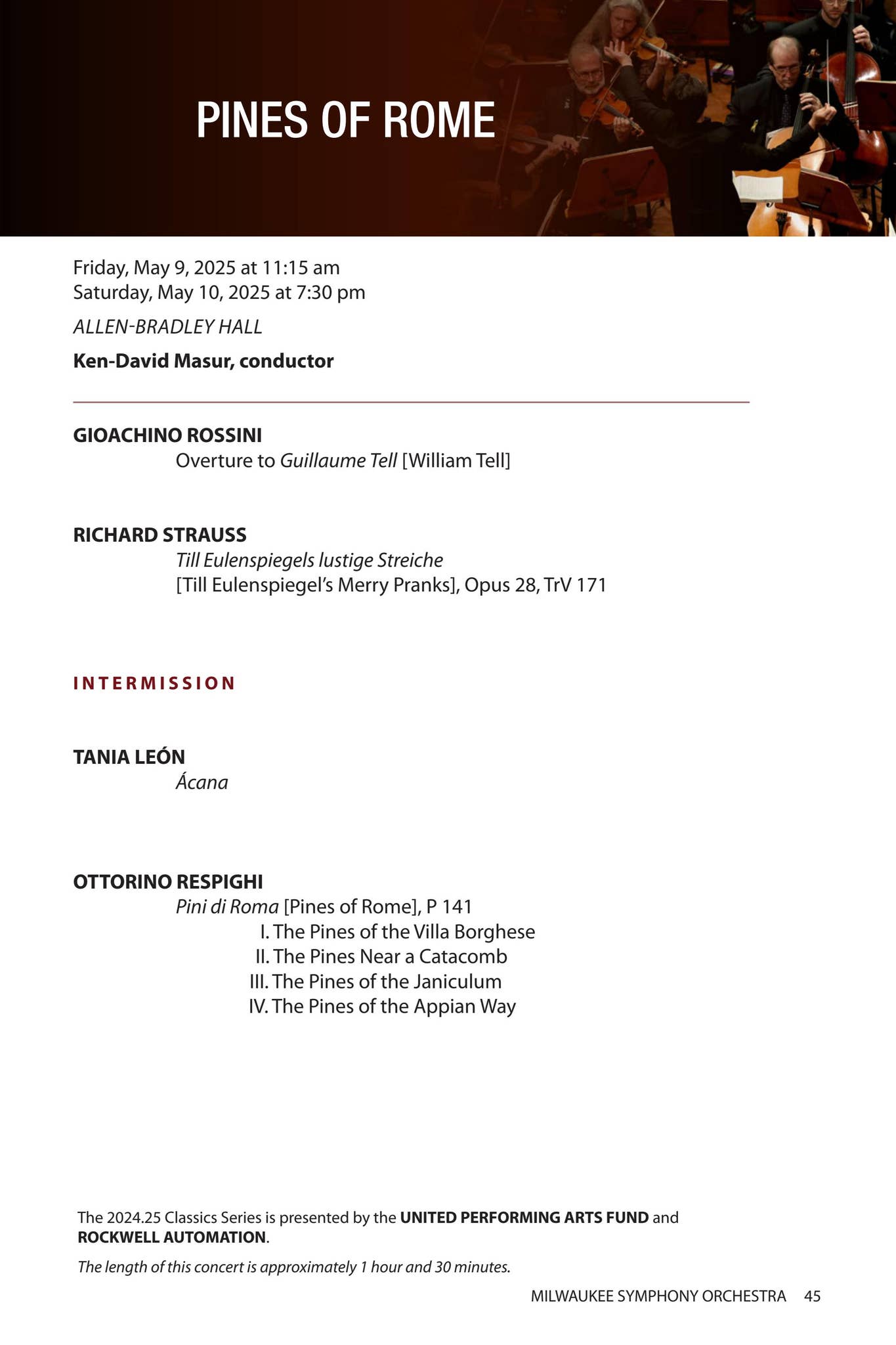 PINES OF ROME by Milwaukee Symphony Orchestra - Issuu