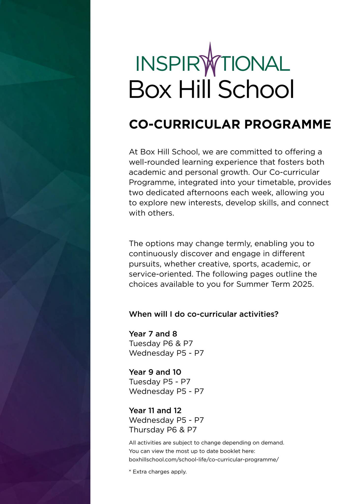 Box Hill School's Co-Curricular Programme Booklet by Box Hill School ...