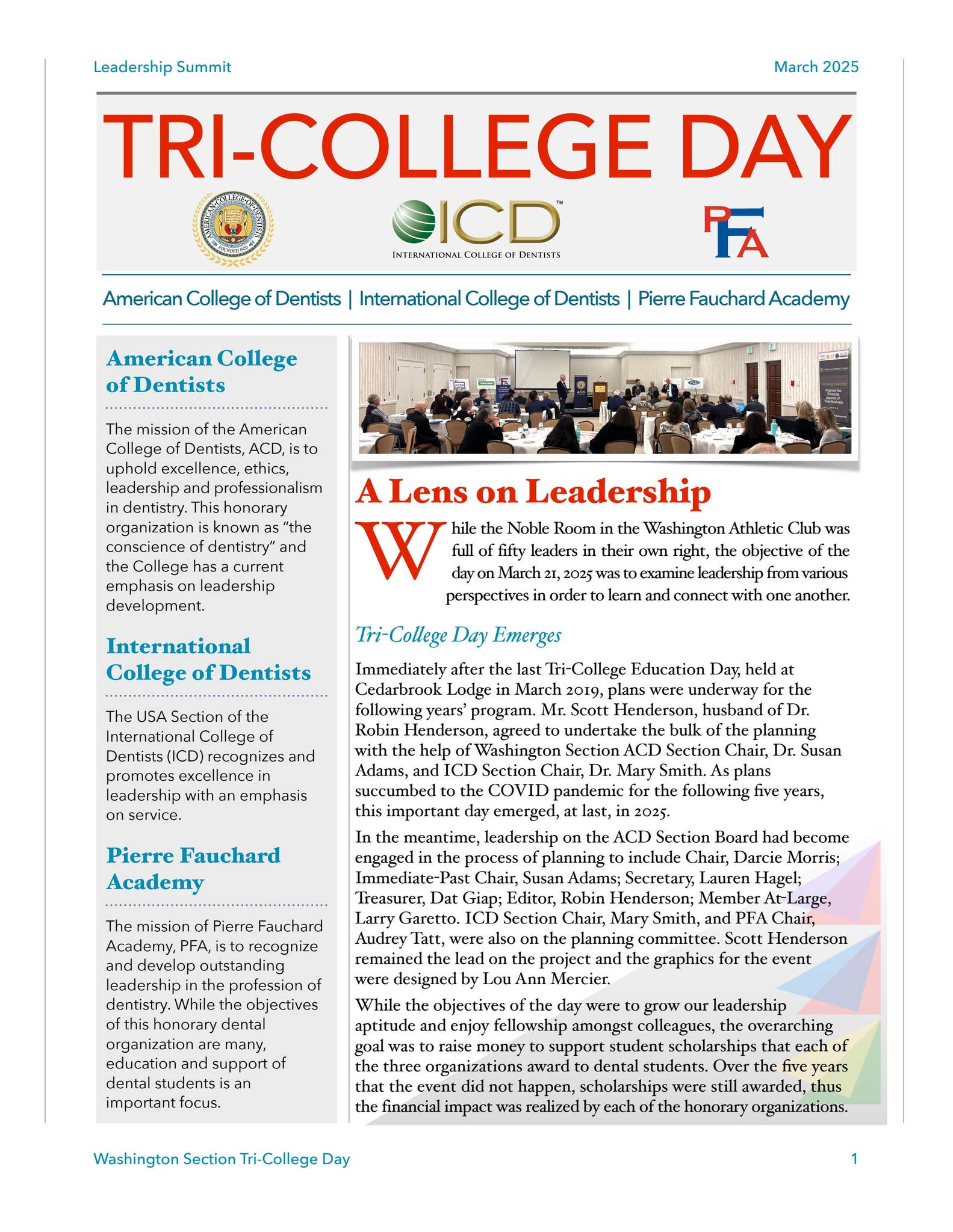 Washington Section Tri-College Day 2025 by American College of Dentists ...