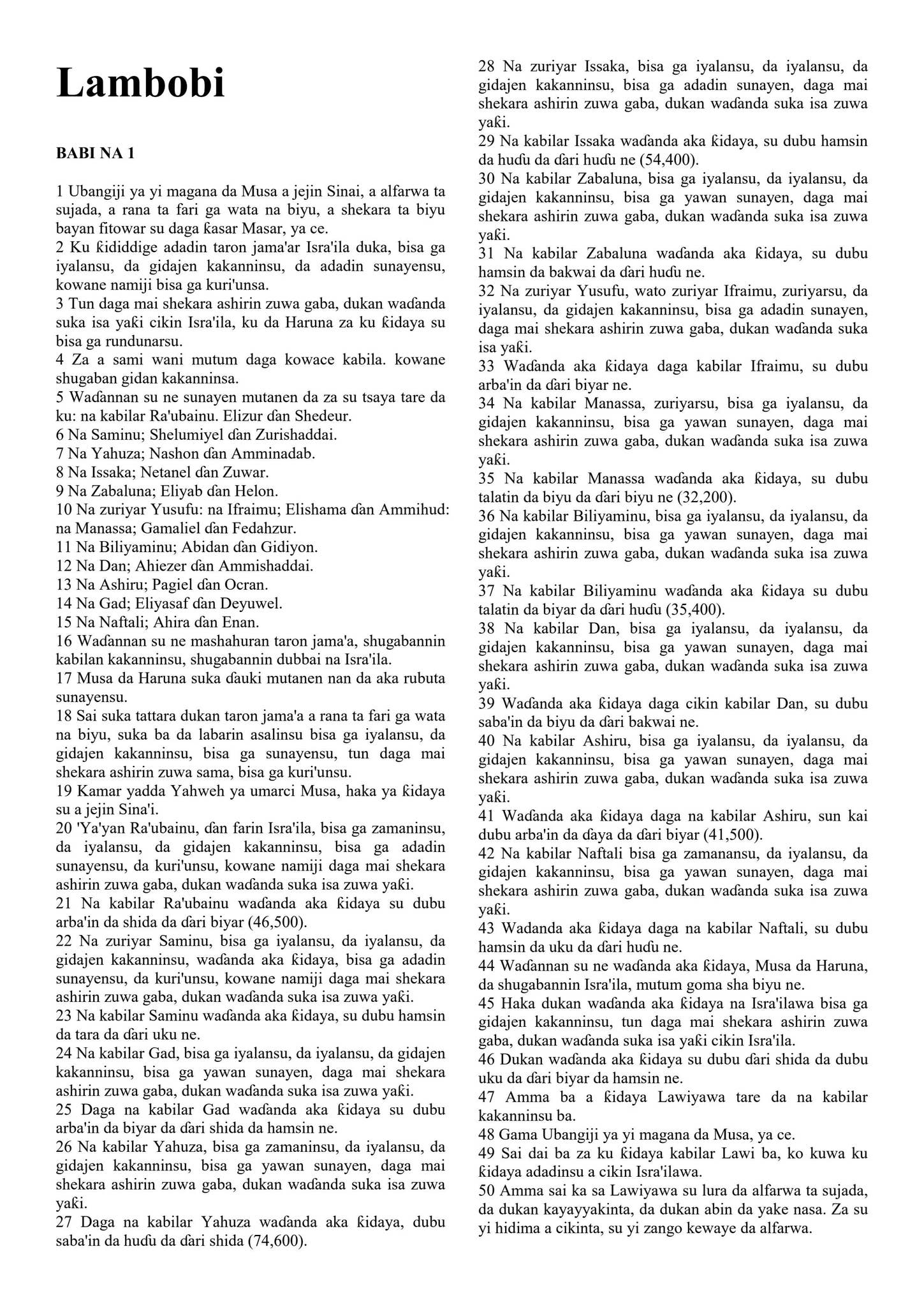 Hausa - The Book of Numbers by Filipino Tracts and Literature Society ...