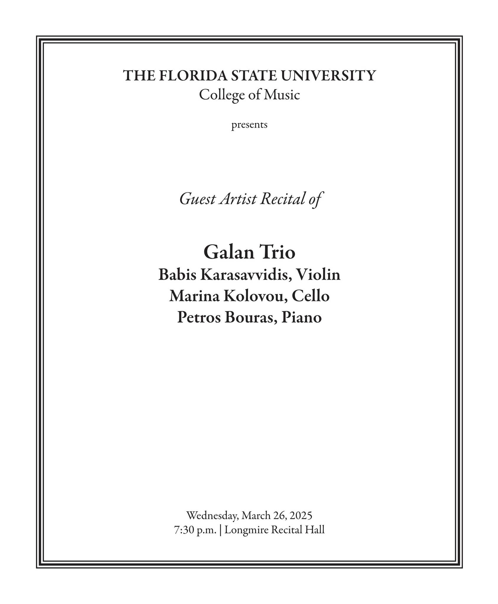 20250326_Galan Trio by Florida State University College of Music - Issuu