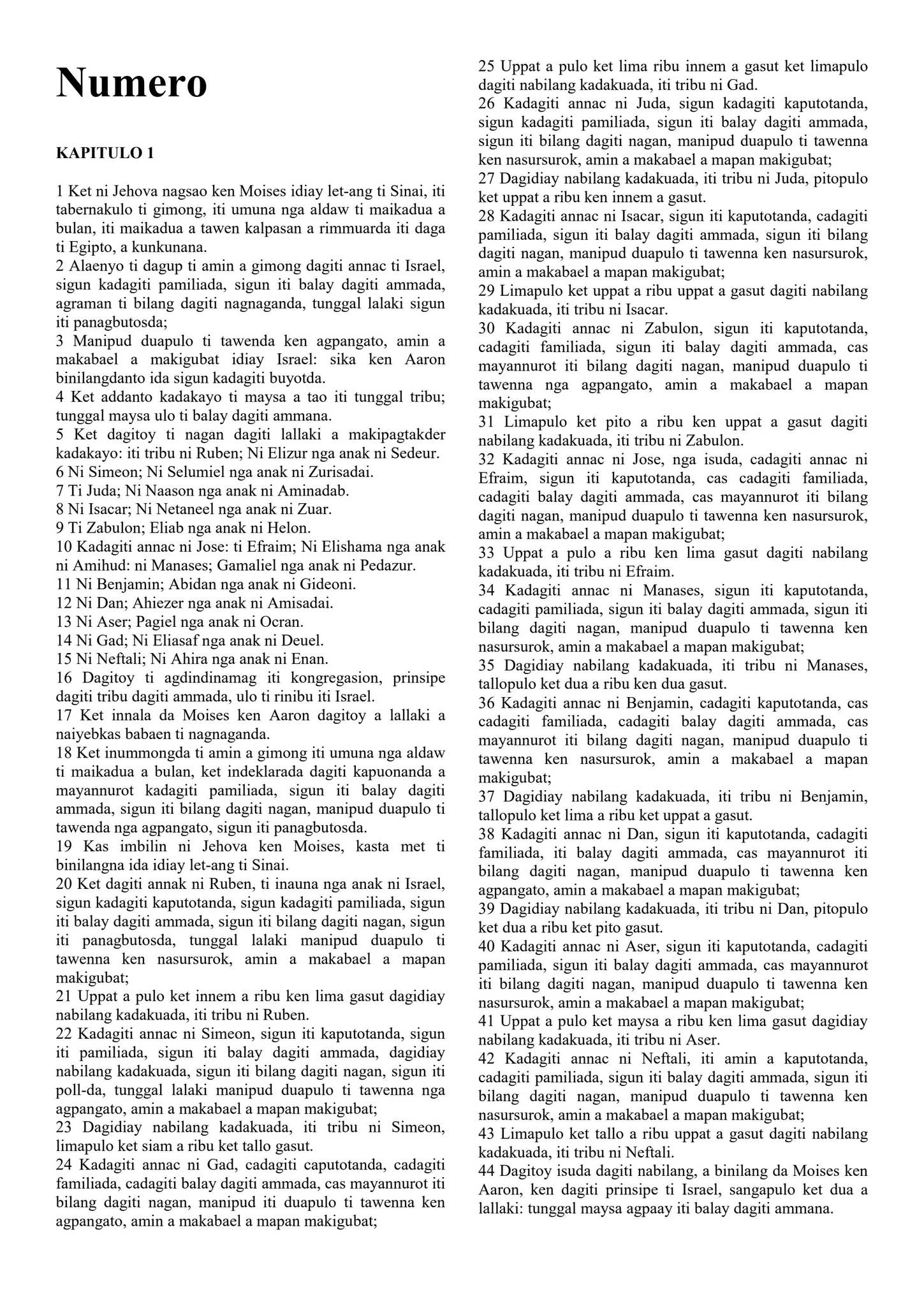 Ilocano - The Book of Numbers by Filipino Tracts and Literature Society ...