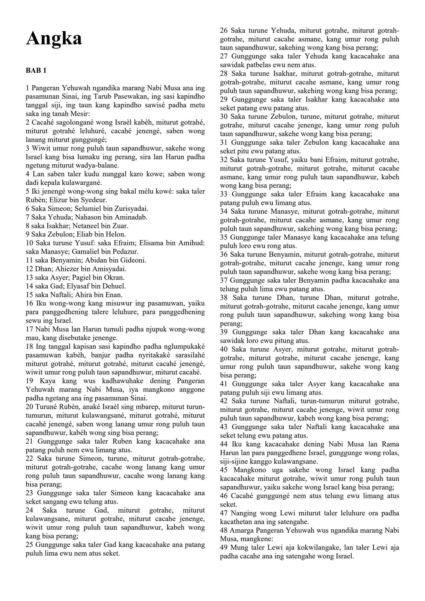 Javanese - The Book of Numbers by Filipino Tracts and Literature ...