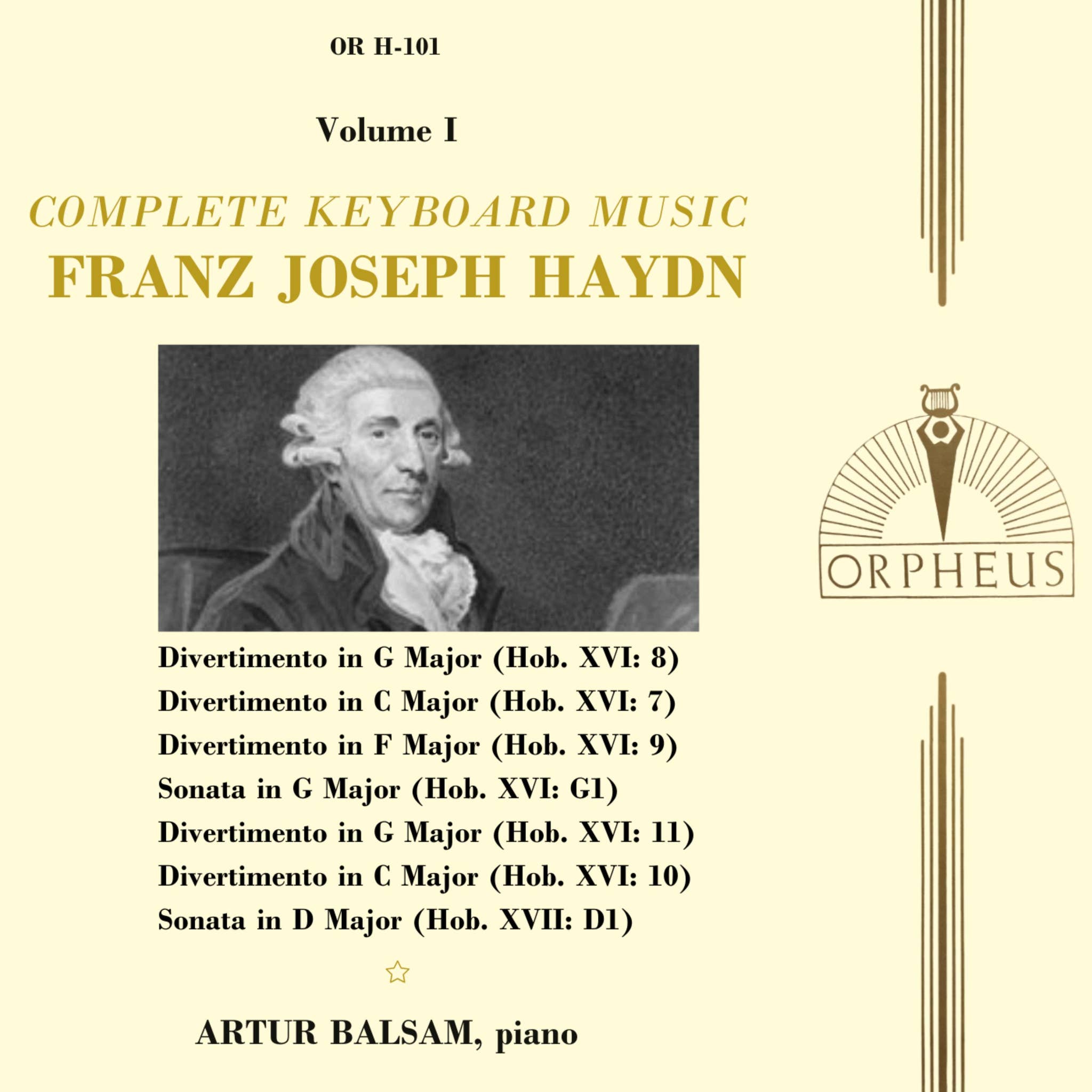 HAYDN: COMPLETE KEYBOARD MUSIC, VOL. I - ARTUR BALSAM (LINER NOTES) by ...