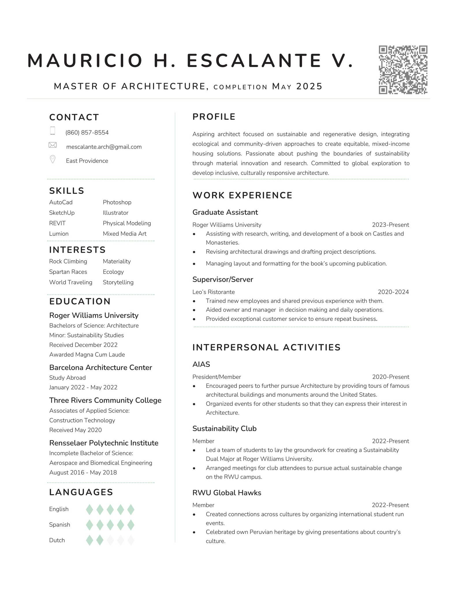 Architectural Resume 2025 by Mauricio Escalante - Issuu