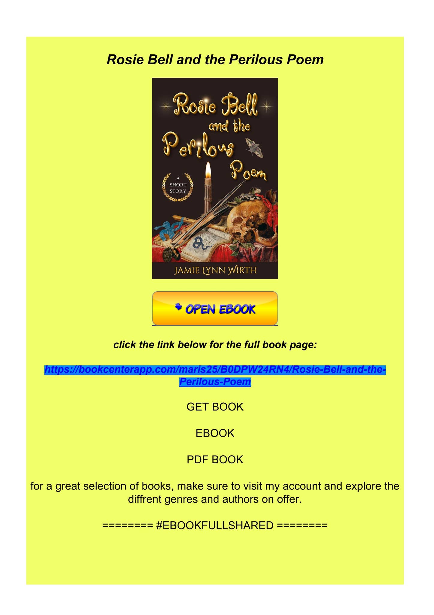 PDF_ Rosie Bell and the Perilous Poem by graceaselloyda - Issuu