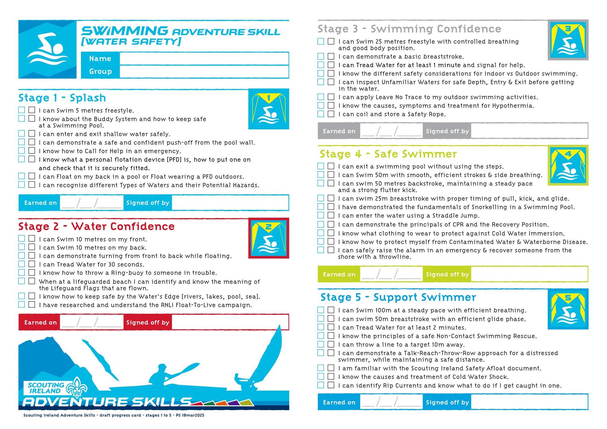 Swimming Adventure Skill: stages 1-5 by Scouting Ireland - Issuu