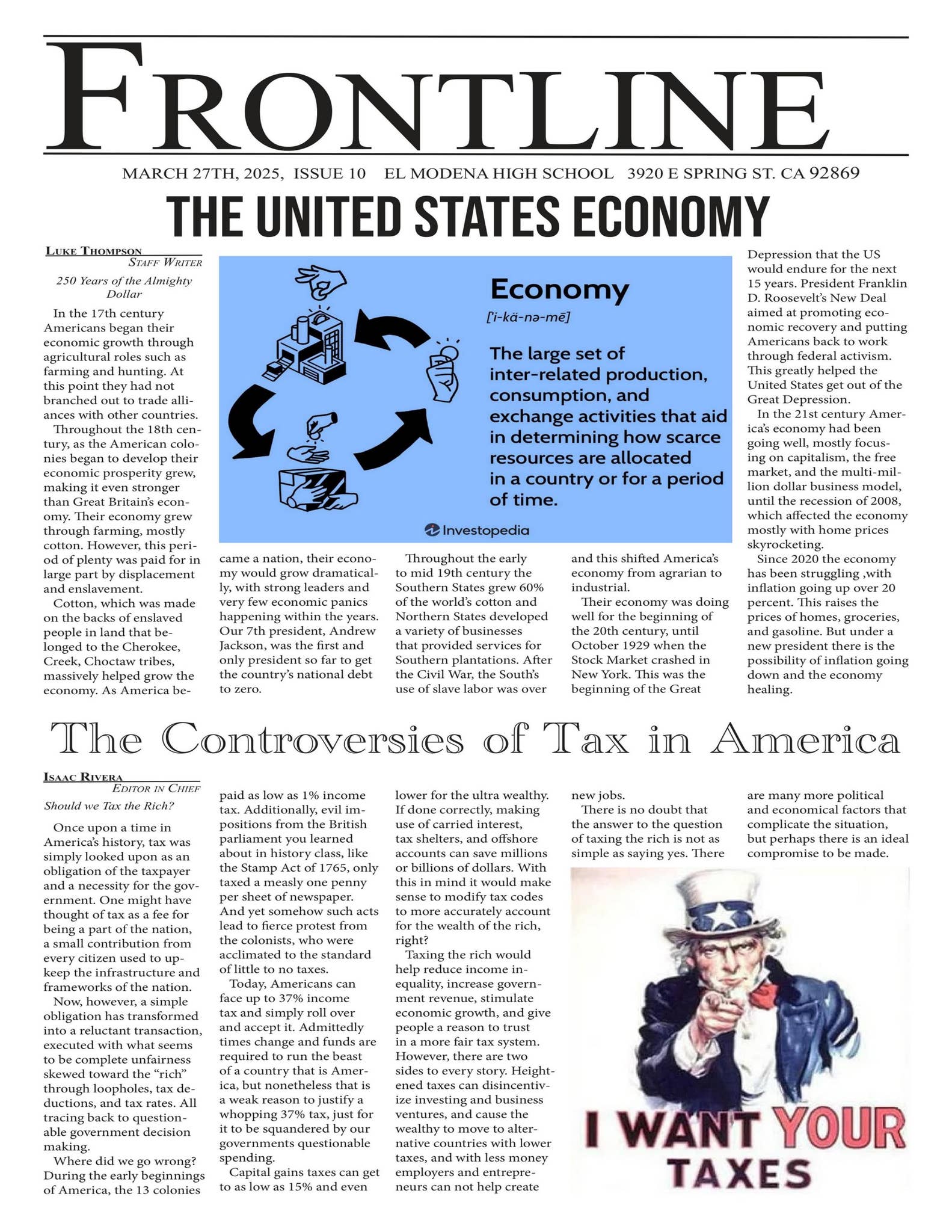 Frontline Issue 10- The United States Economy Issue (IJ) by ...