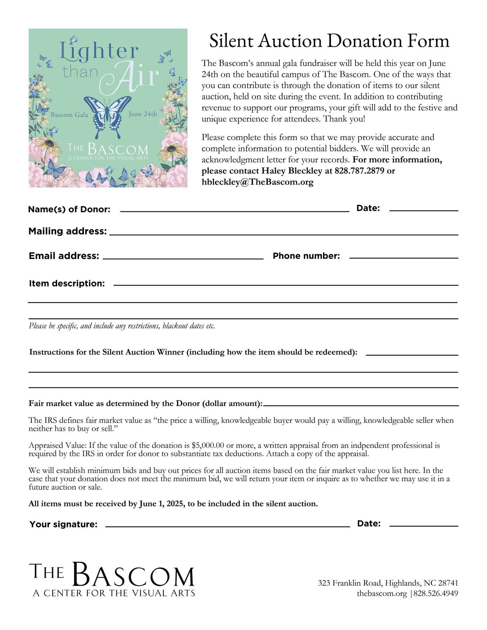 Silent Auction Form by thebascomcorp - Issuu