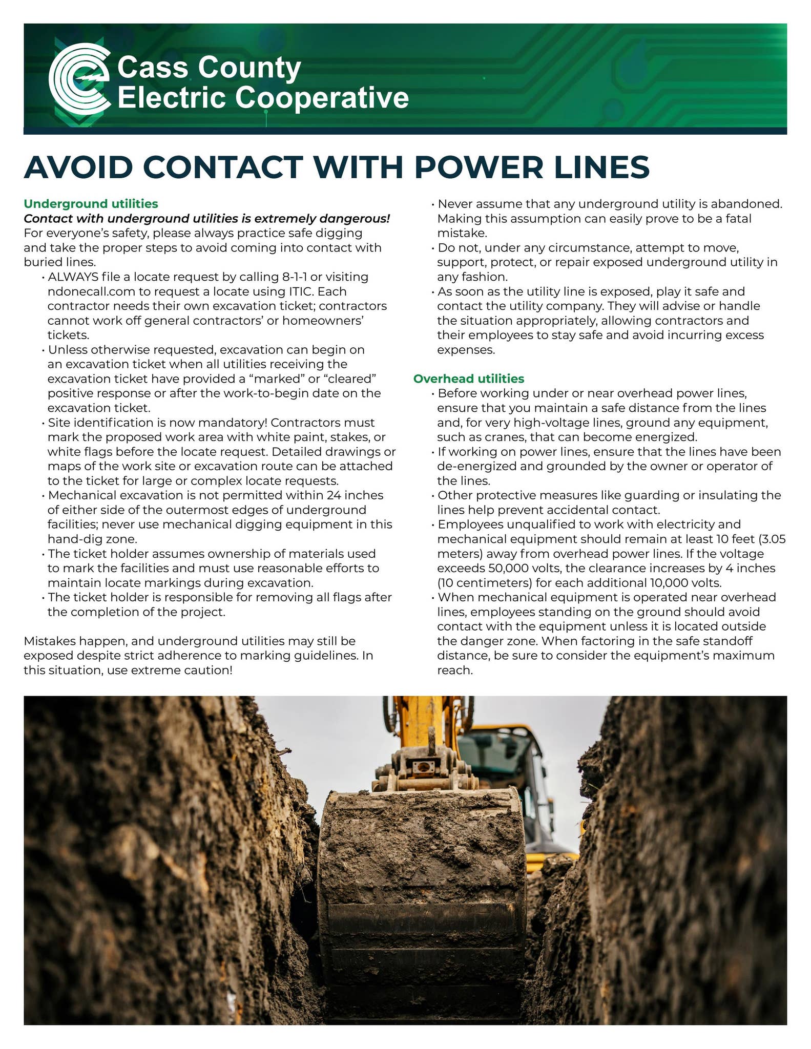 Avoid Contact with Power Lines by Cass County Electric Cooperative - Issuu