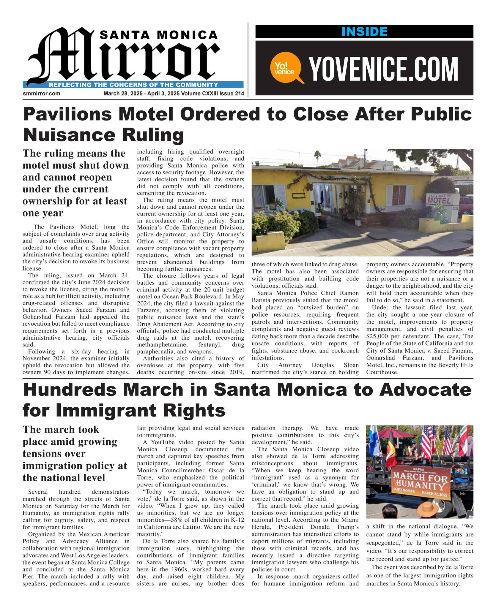 Santa Monica Mirror / Yo! Venice: Mar 28, 2025 - Apr 03, 2025 by Mirror ...