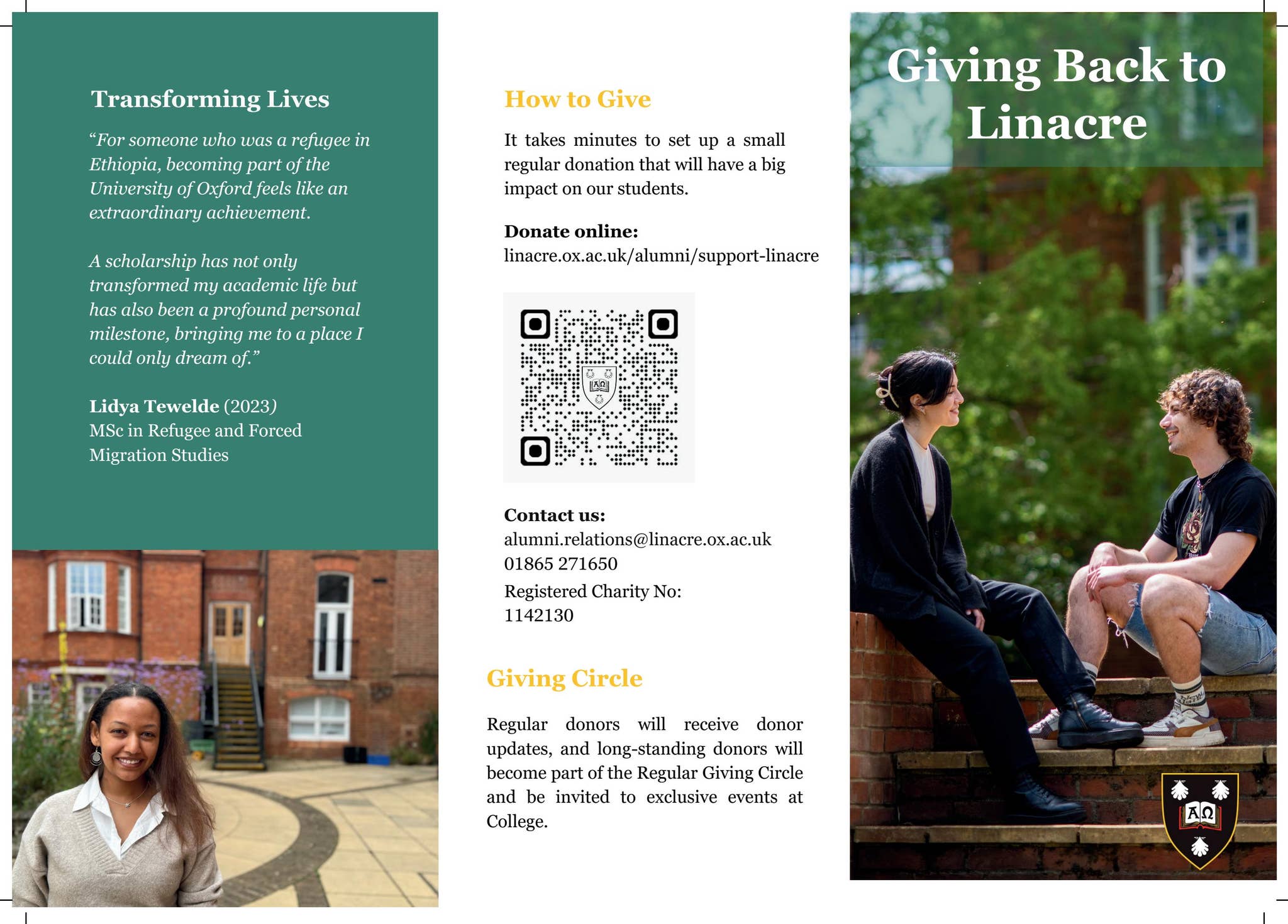Regular Giving Leaflet by LinacreCollege - Issuu