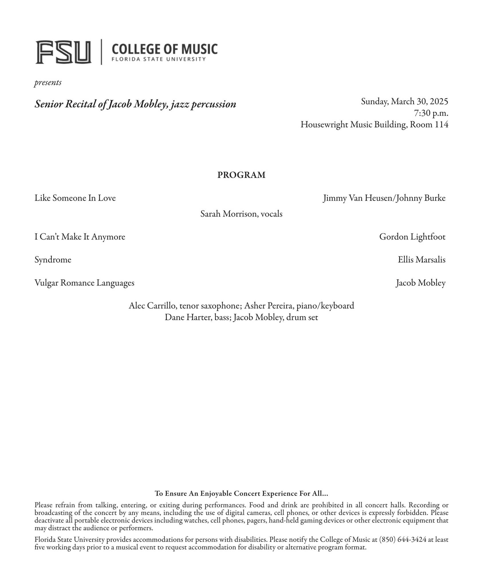 20250330_Mobley by Florida State University College of Music - Issuu
