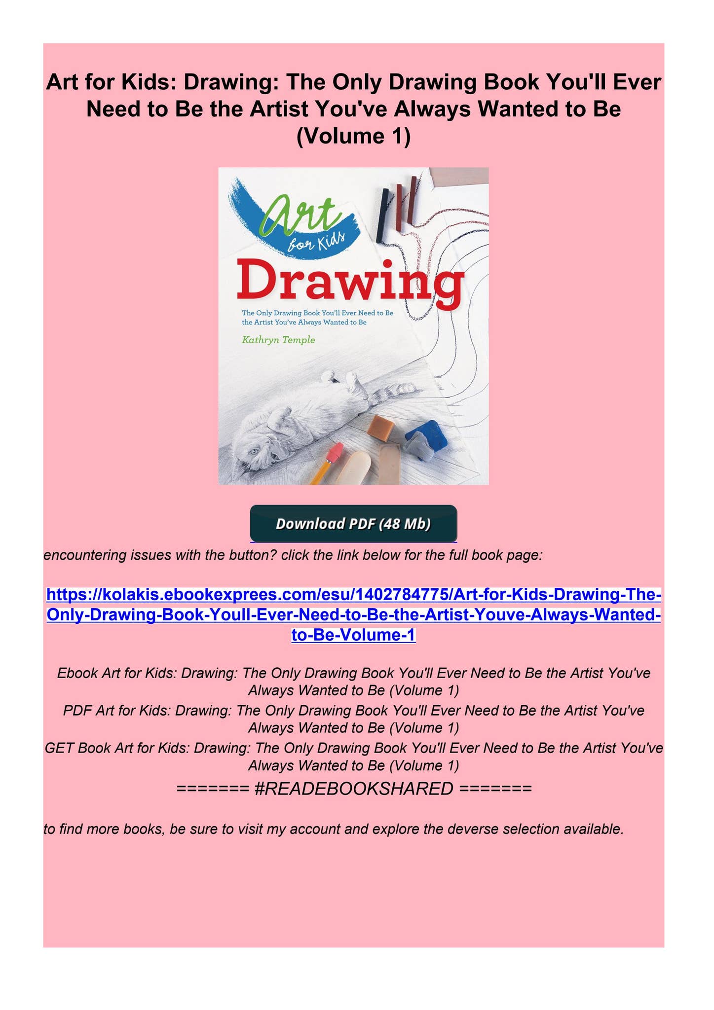 download pdf art for kids drawing the only drawing book youll ever need ...