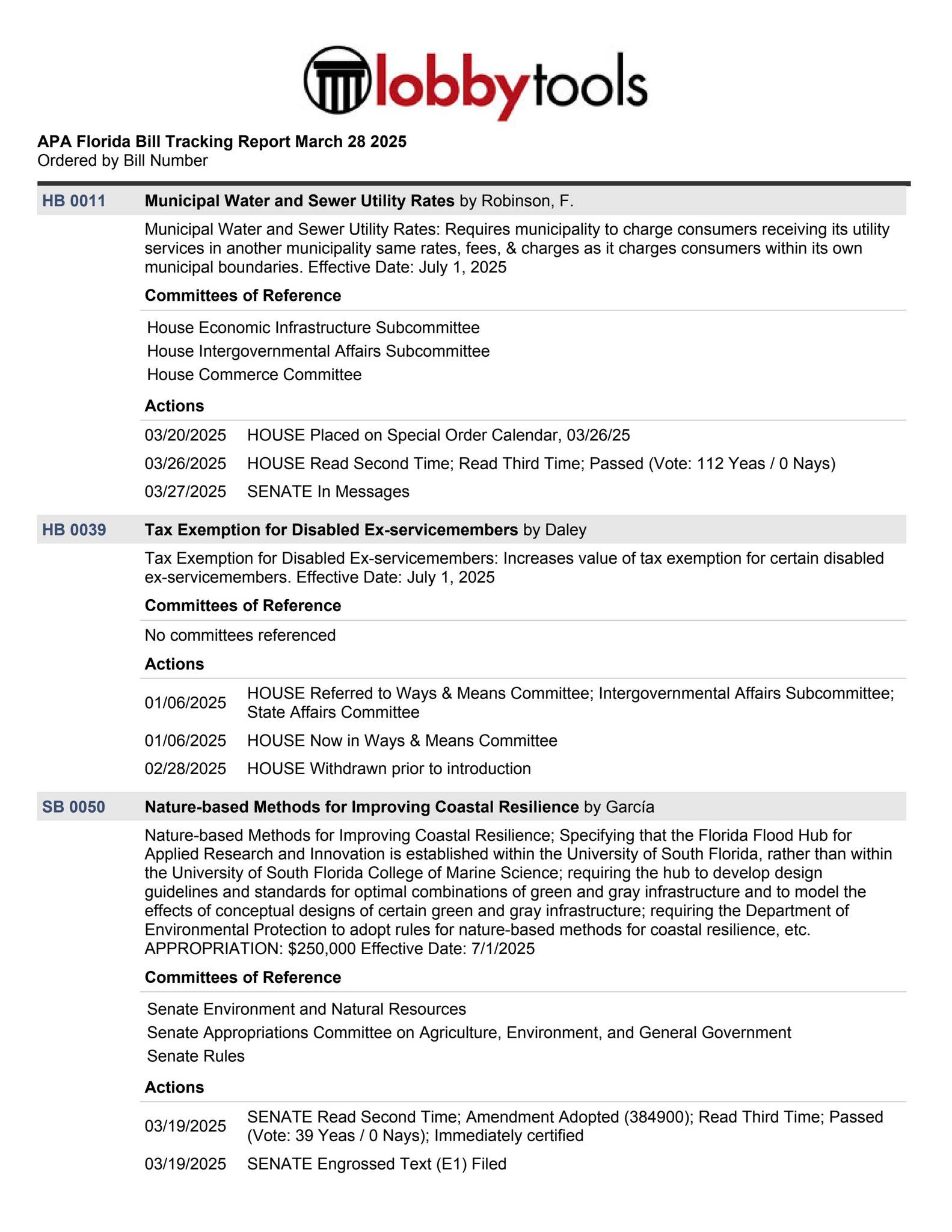 Bill Tracking Report | March 28 by APA Florida - Issuu