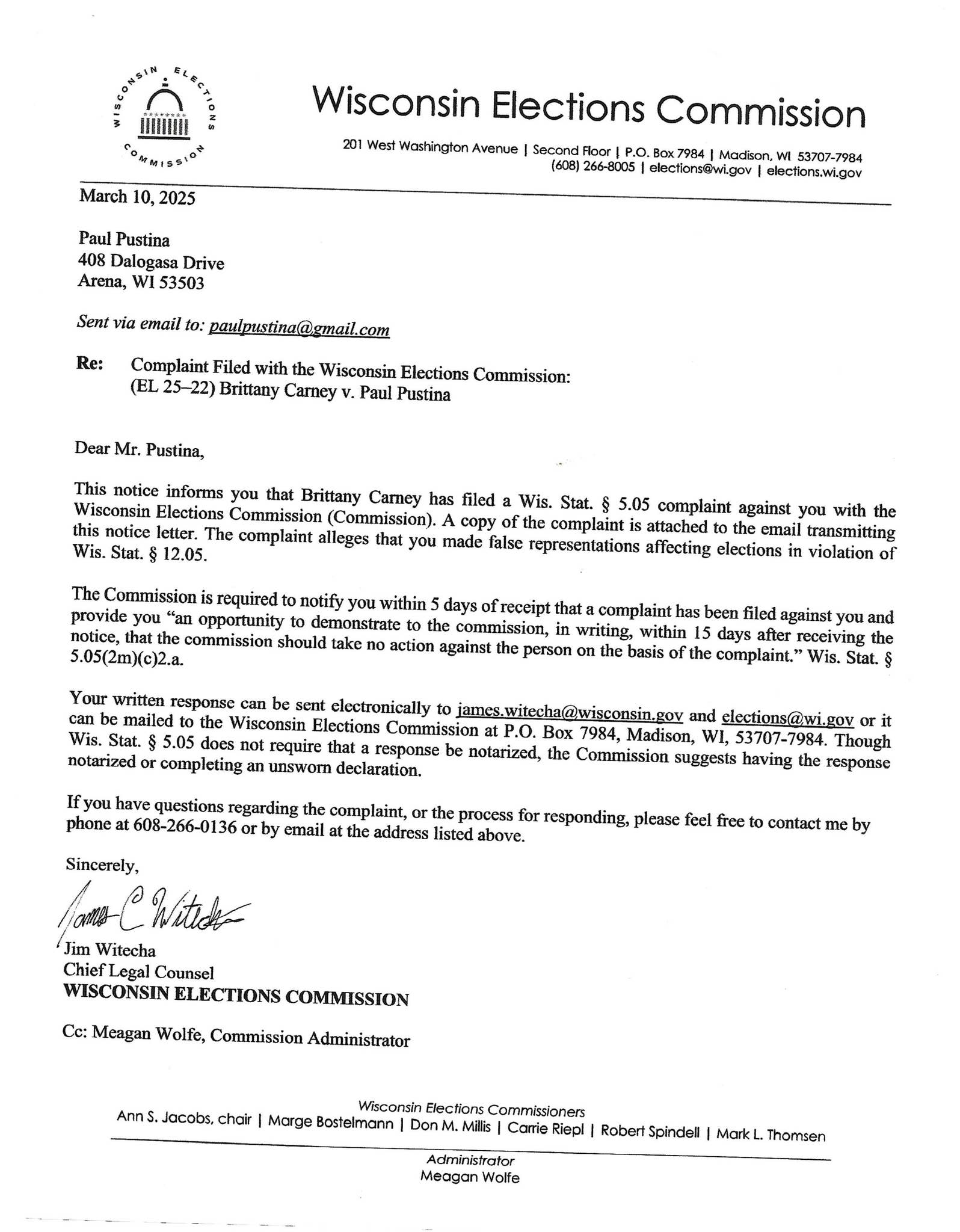 Complaints against Paul Pustina - Brittany Carney - Kevin Reimann by ...