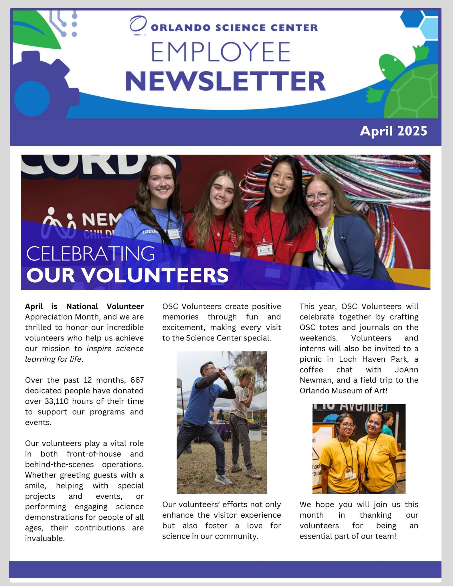 Employee Newsletter: April 2025 by Orlando Science Center - Issuu
