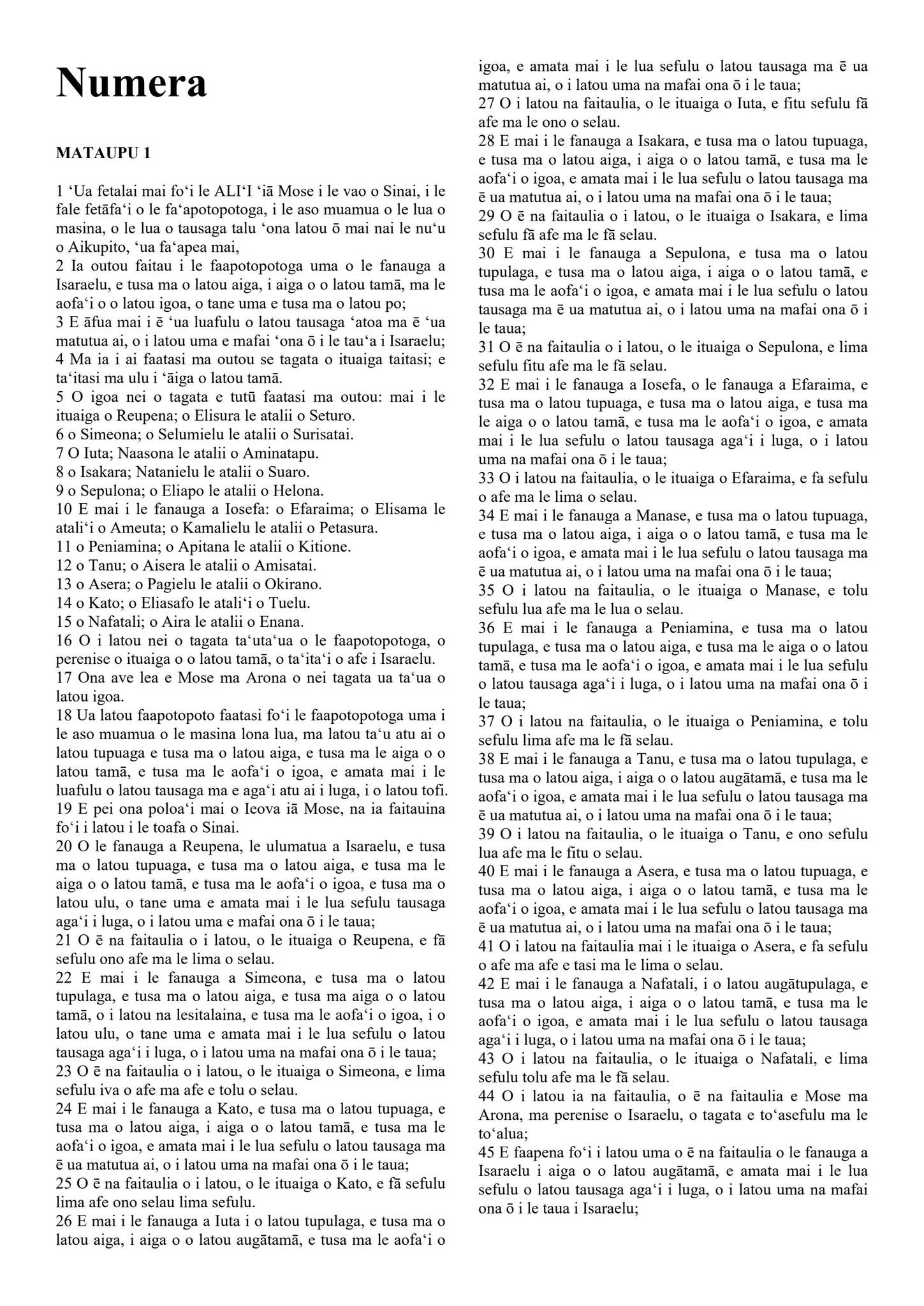 Samoan - The Book of Numbers by Filipino Tracts and Literature Society ...