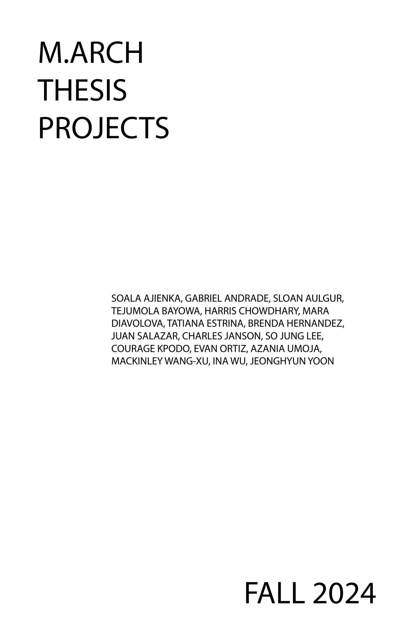 Thesis Pamphlet Fall 2024 by MIT Architecture - Issuu