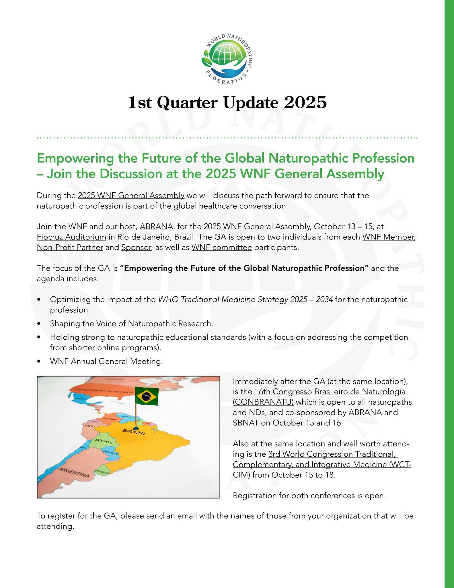 1st Quarter Update 2025 by WorldNaturopathicFederationWNF - Issuu