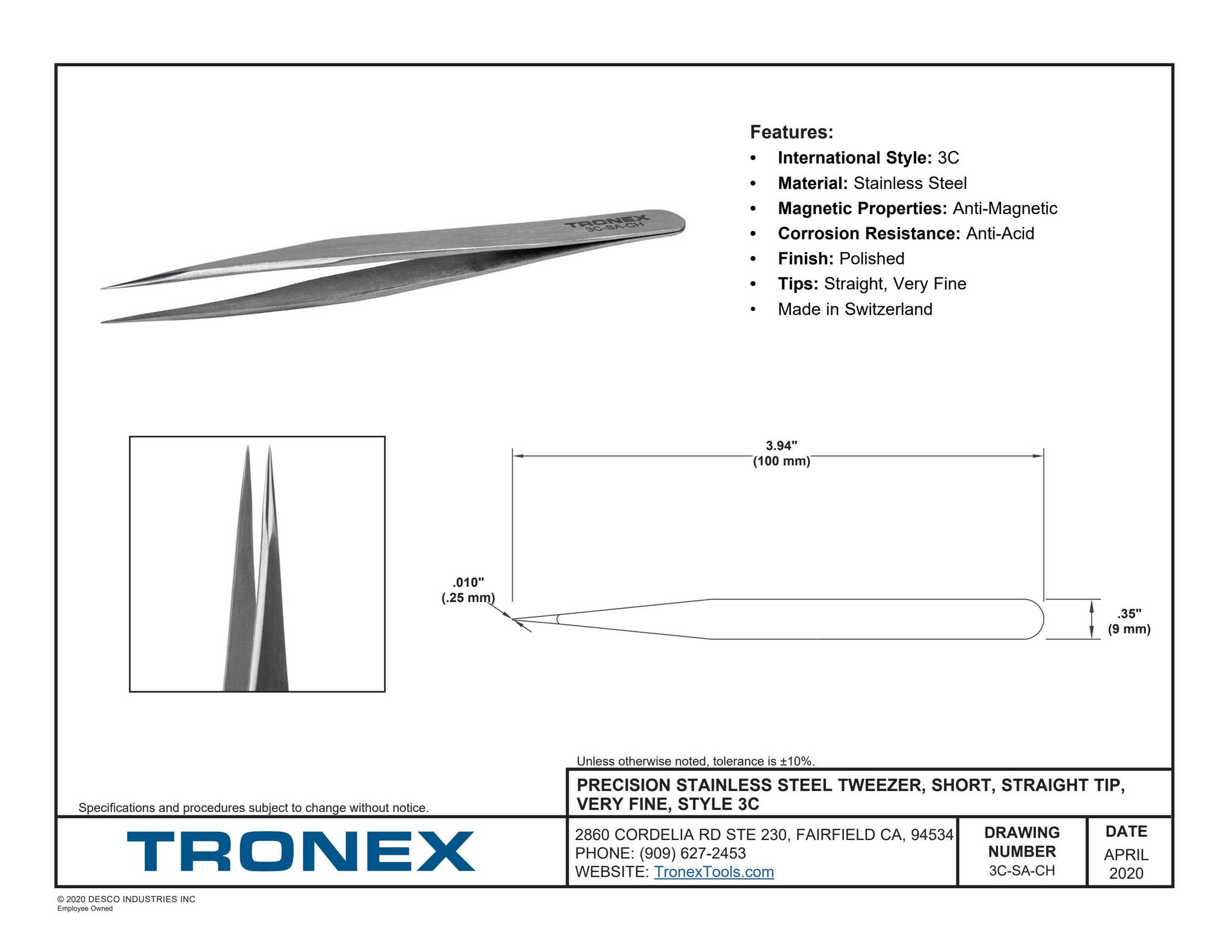 Tweezers - Tronex 3C SS Short, Straight Tip, Very Fine by Curt Fargo - Issuu
