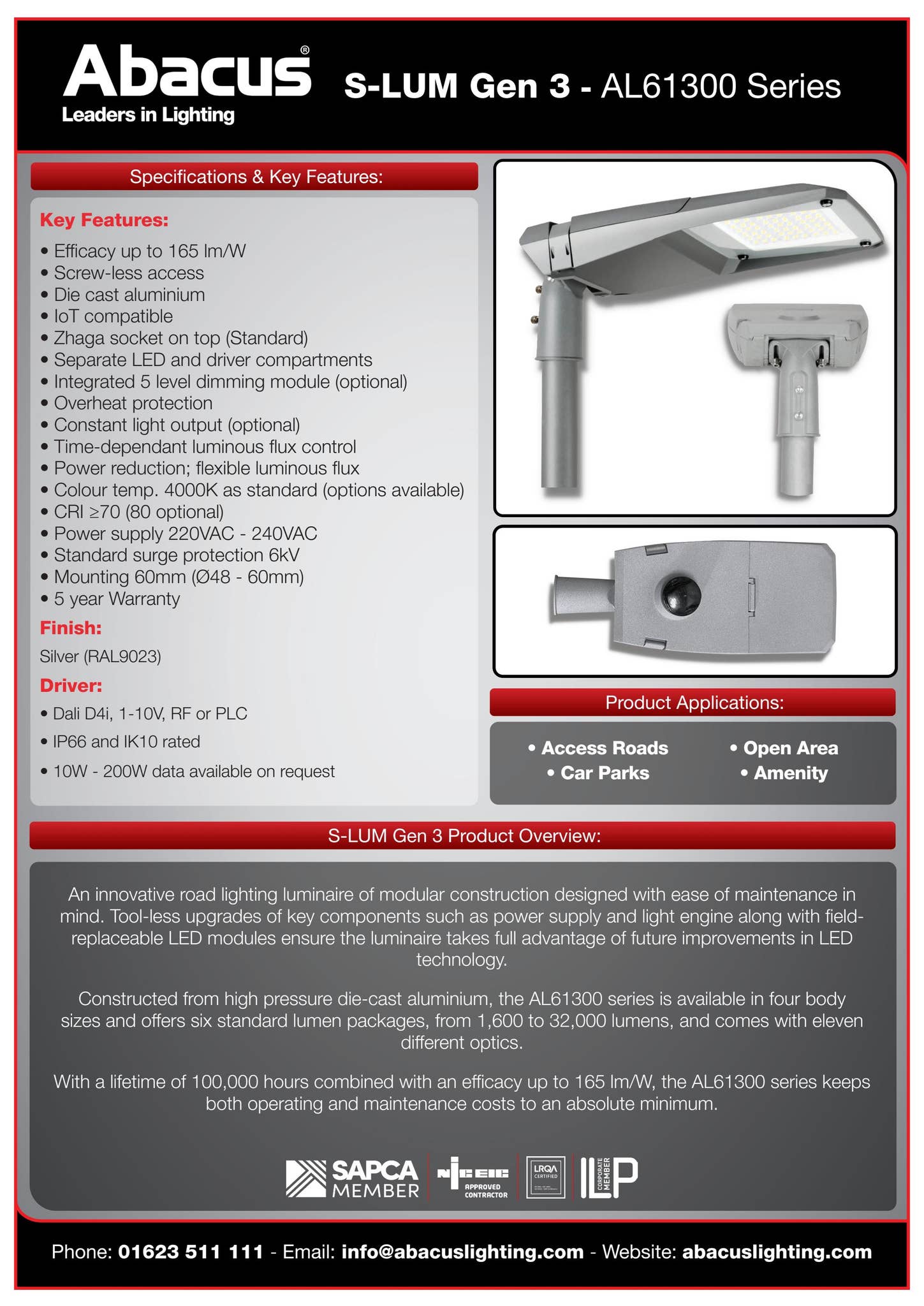 S LUM Gen 3 Data Sheet by abacuslighting - Issuu