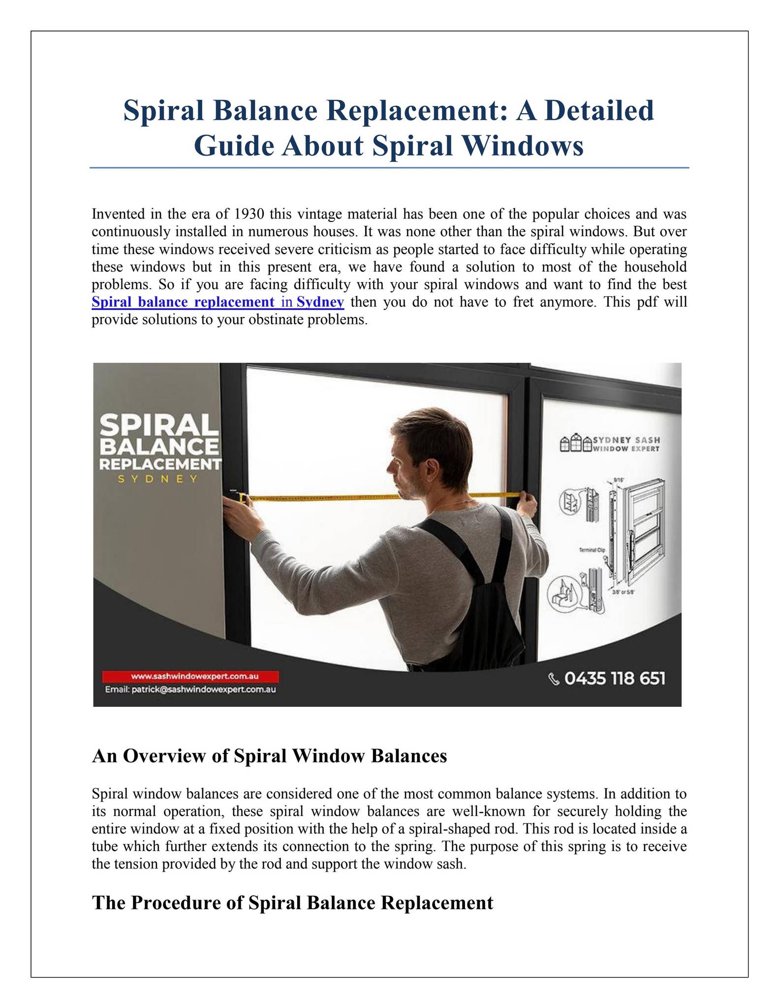 Spiral Balance Replacement: A Detailed Guide About Spiral Windows by ...