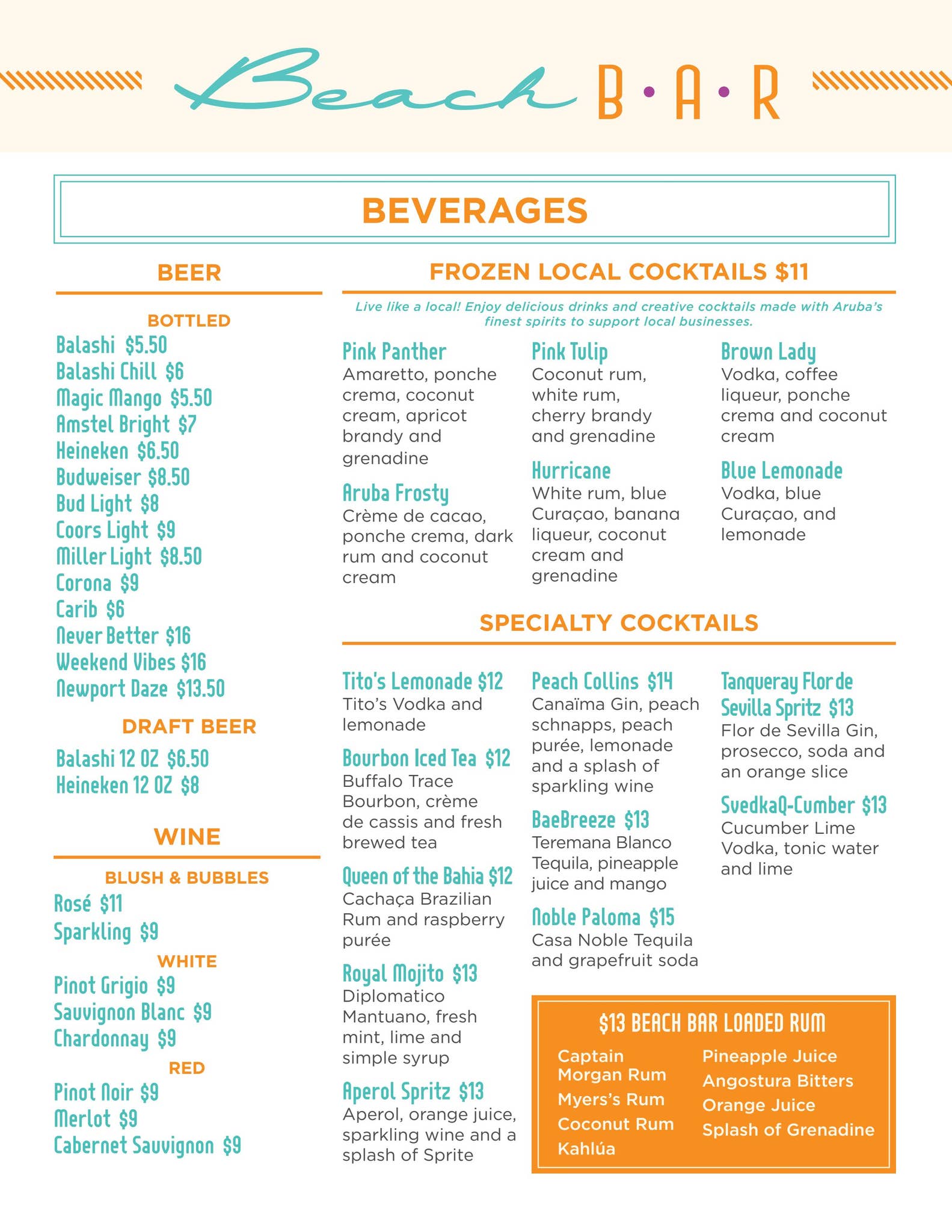 Aruba - Beach Bar Beverage Menu by Divi Resorts - Issuu