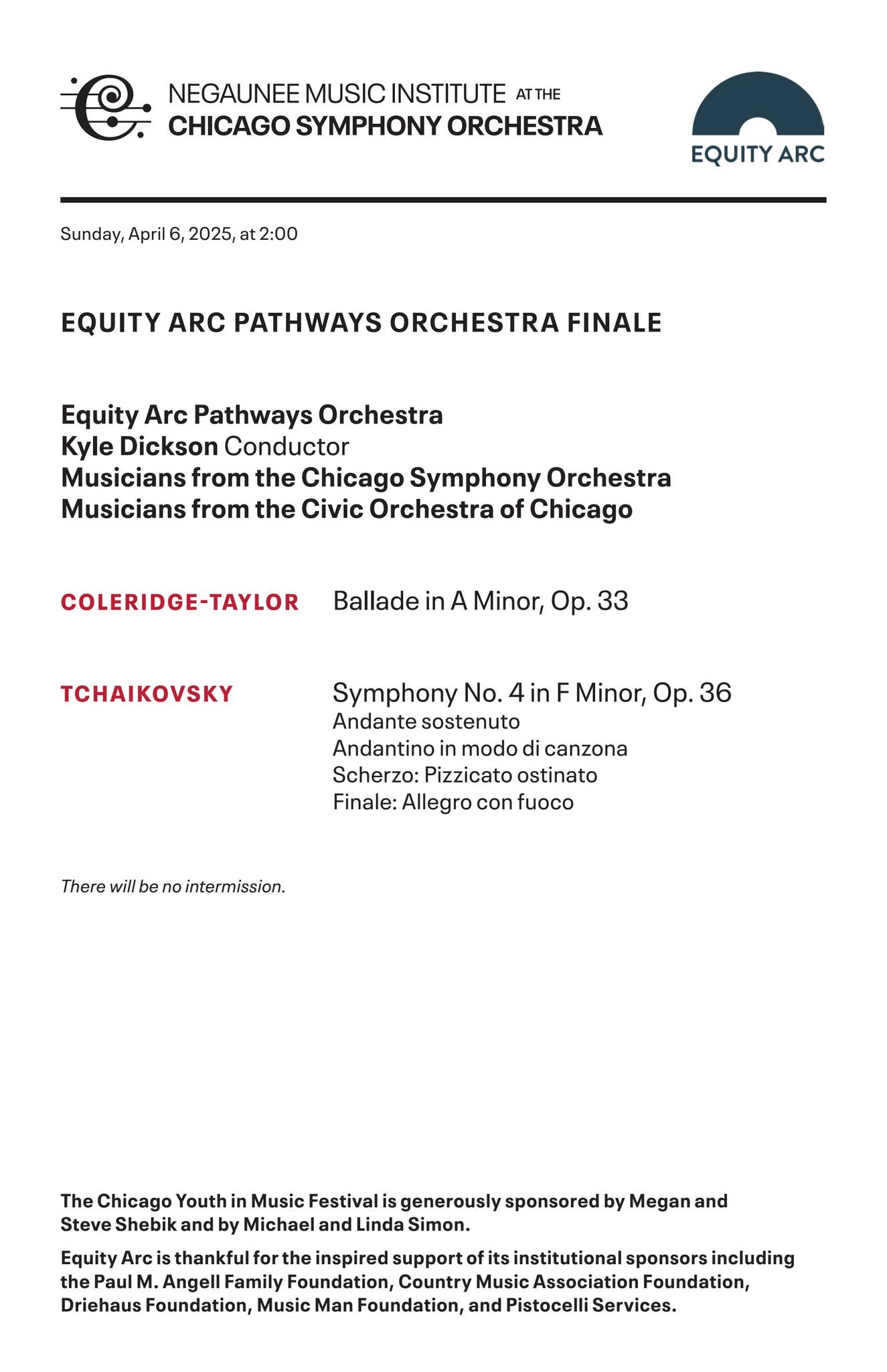 Program Book - Equity Arc Pathways Orchestra Finale by Chicago Symphony ...