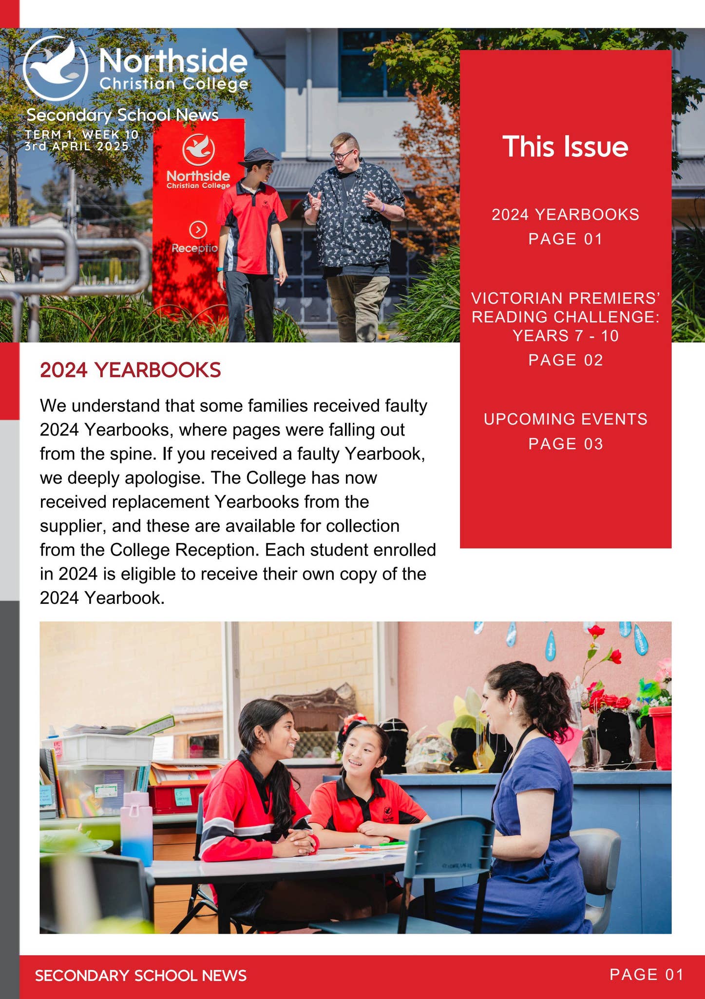 2025 Secondary News, Term 1, Week 10 by Northside Christian College - Issuu