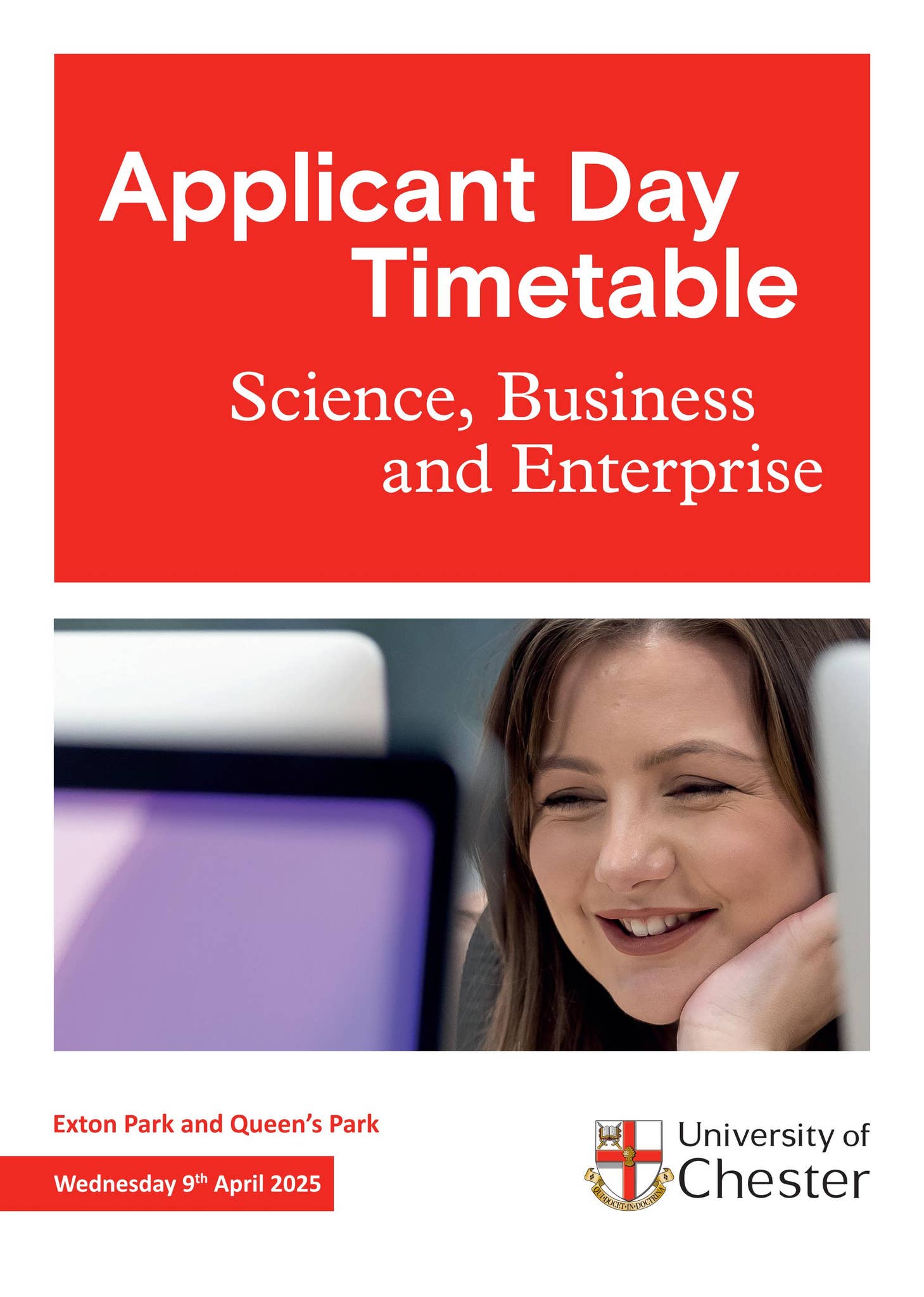 Applicant Day Timetable - April 2025 - SBE by University of Chester - Issuu