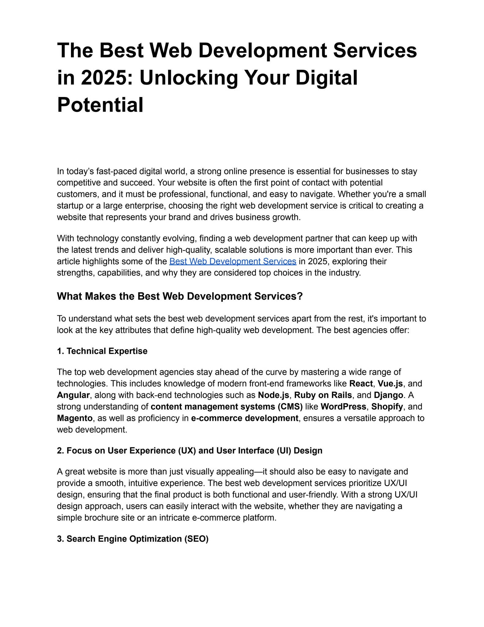 The Best Web Development Services in 2025_ Unlocking Your Digital ...