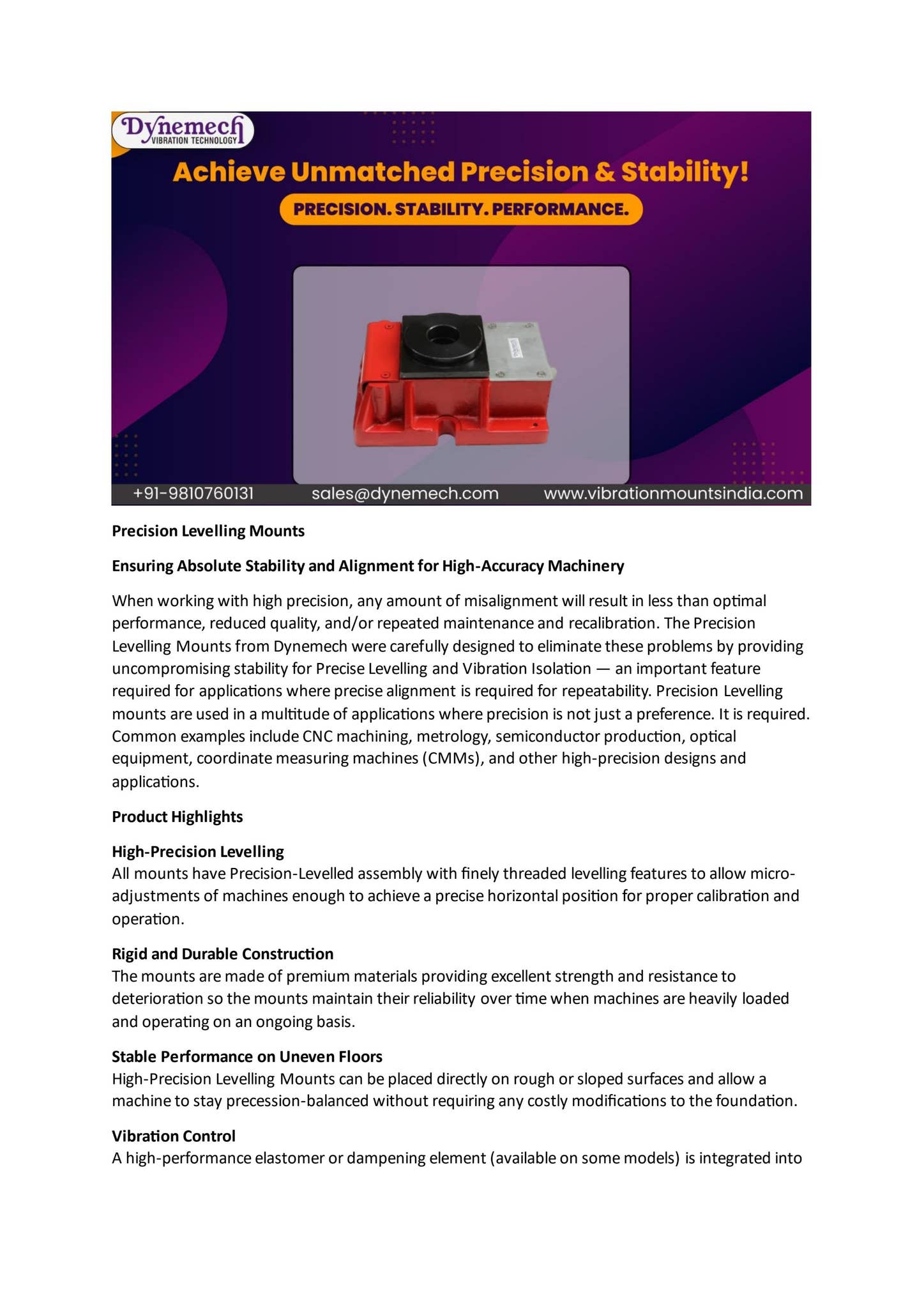 Ensuring Absolute Stability and Alignment for High-Accuracy Machinery ...