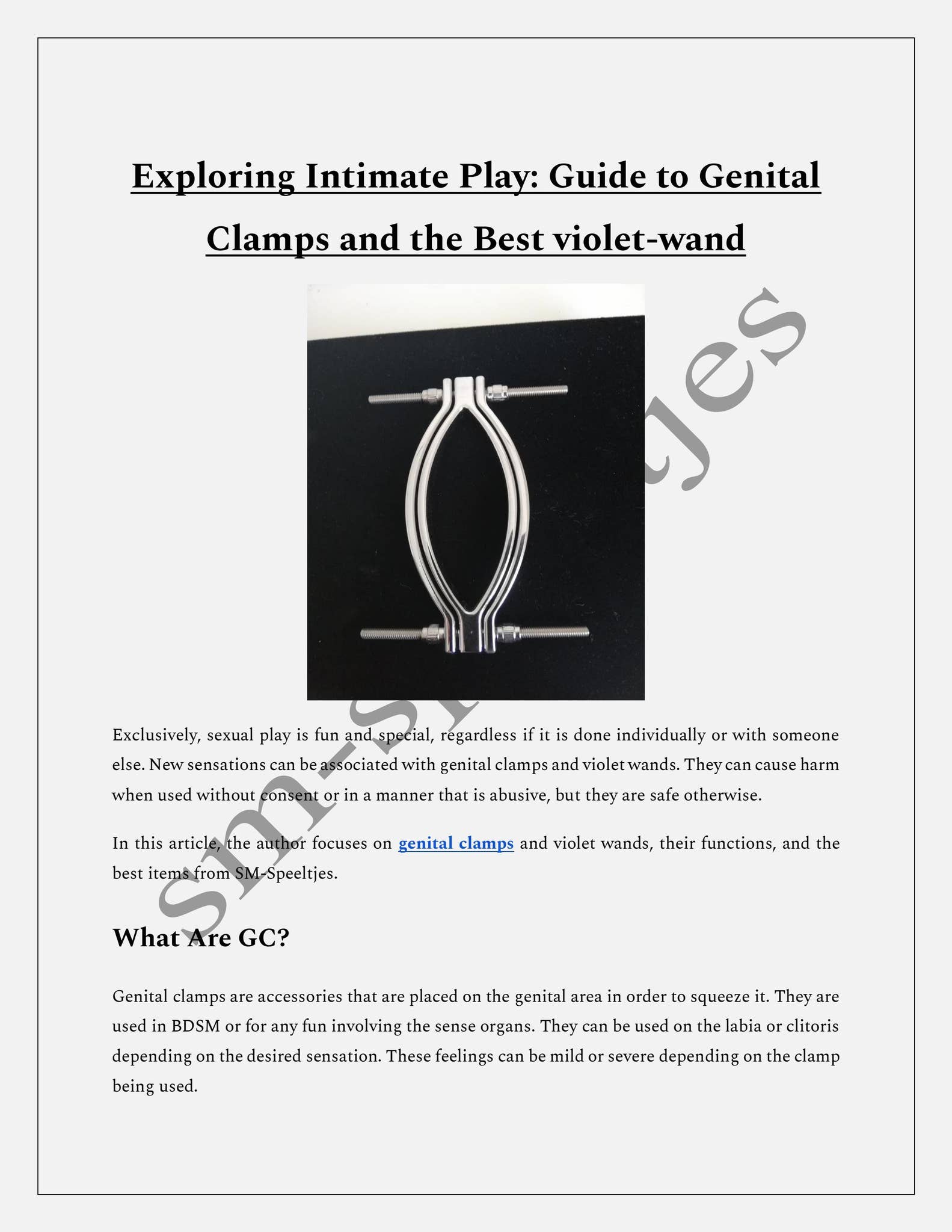 Exploring Intimate Play: Guide to Genital Clamps and the Best violet ...