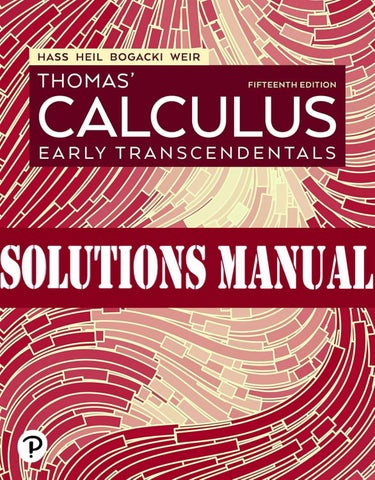 Solutions Manual for Thomas' Calculus Early Transcendentals 15th ...