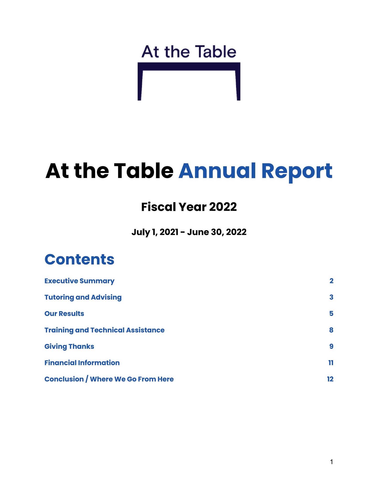 At the Table FY22 Annual Report by atthetablenyc - Issuu