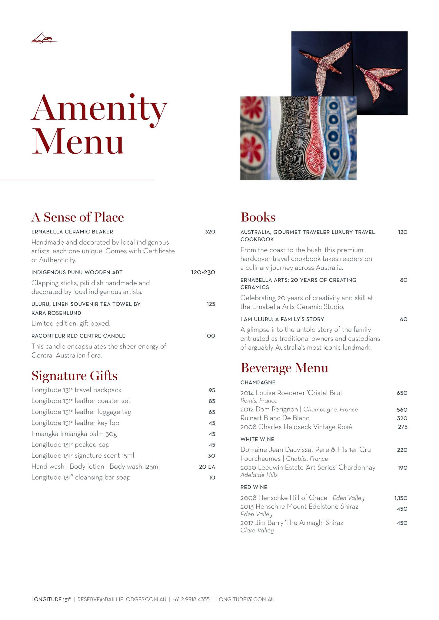 LON | Amenity Menu by Baillie Lodges - Issuu