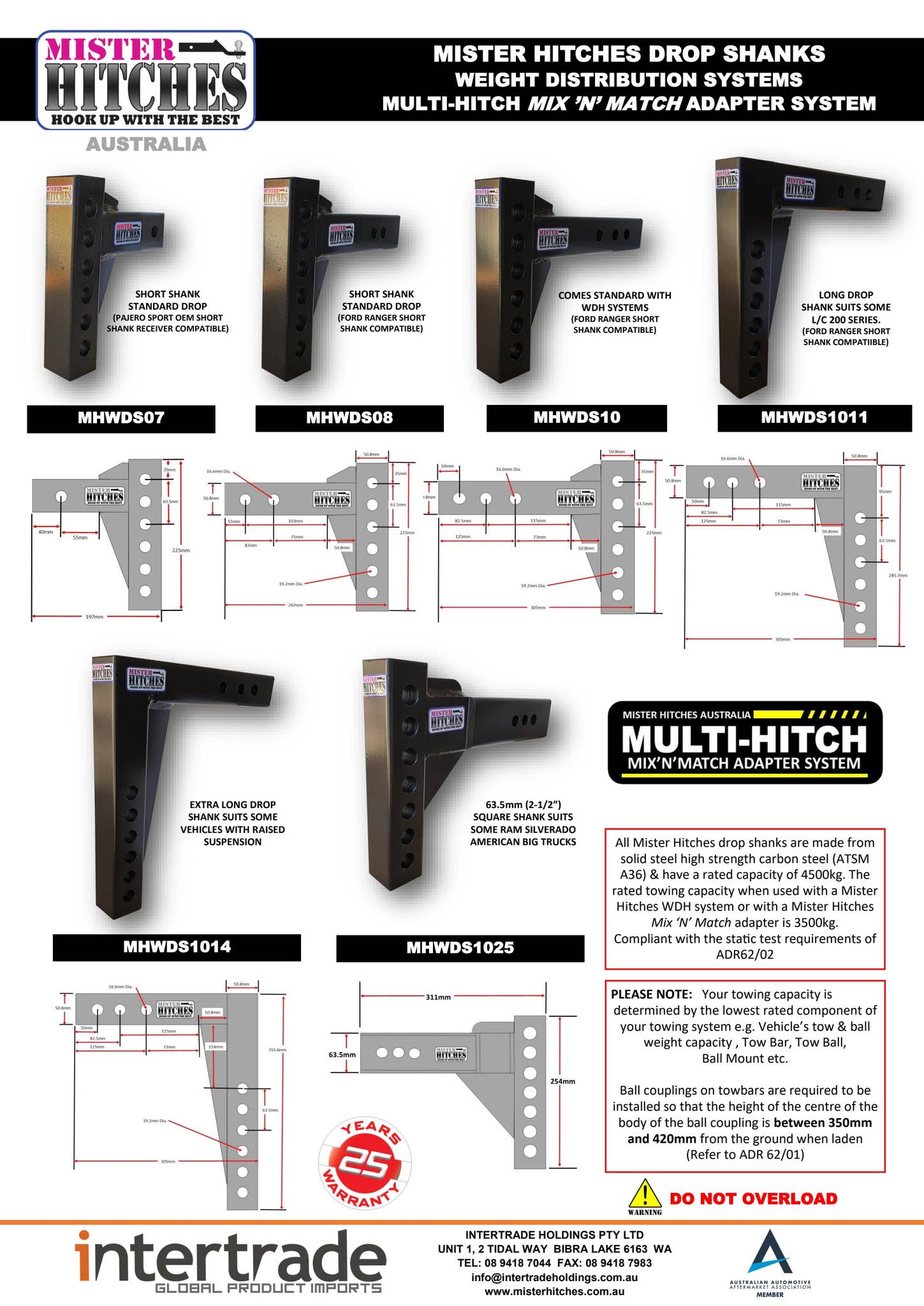 MISTER HITCHES AUSTRALIA - LARGEST RANGE OF DROP SHANKS by MISTER ...