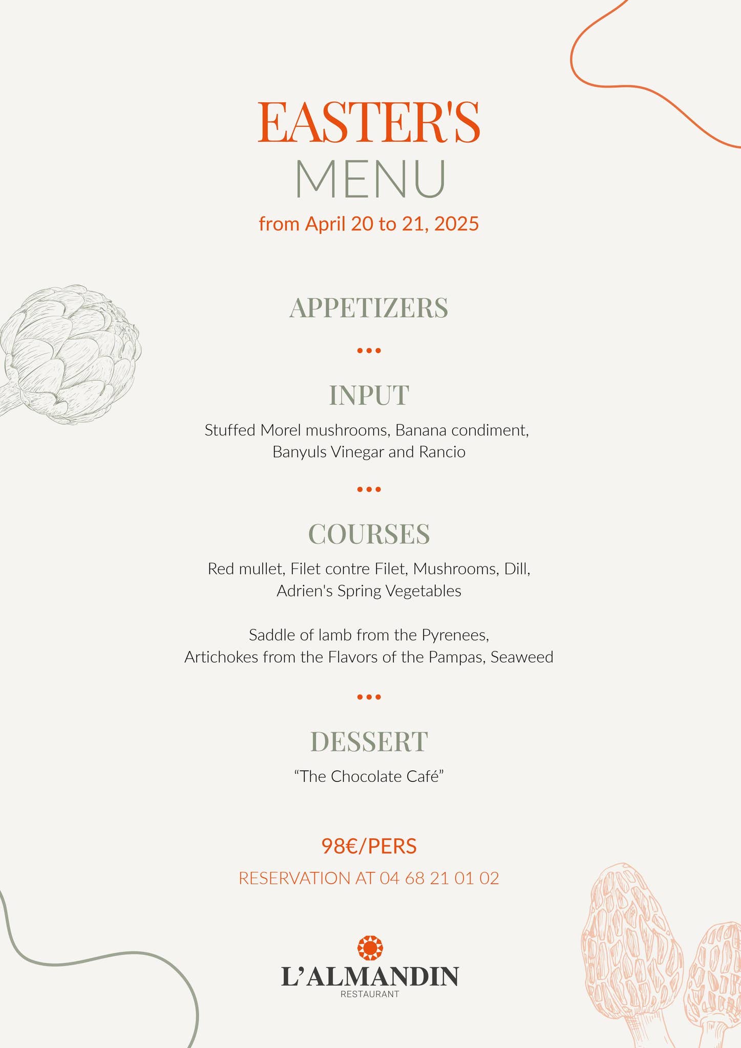EASTER MENU 2025 - ALMANDIN x IDL by roussillhotel - Issuu