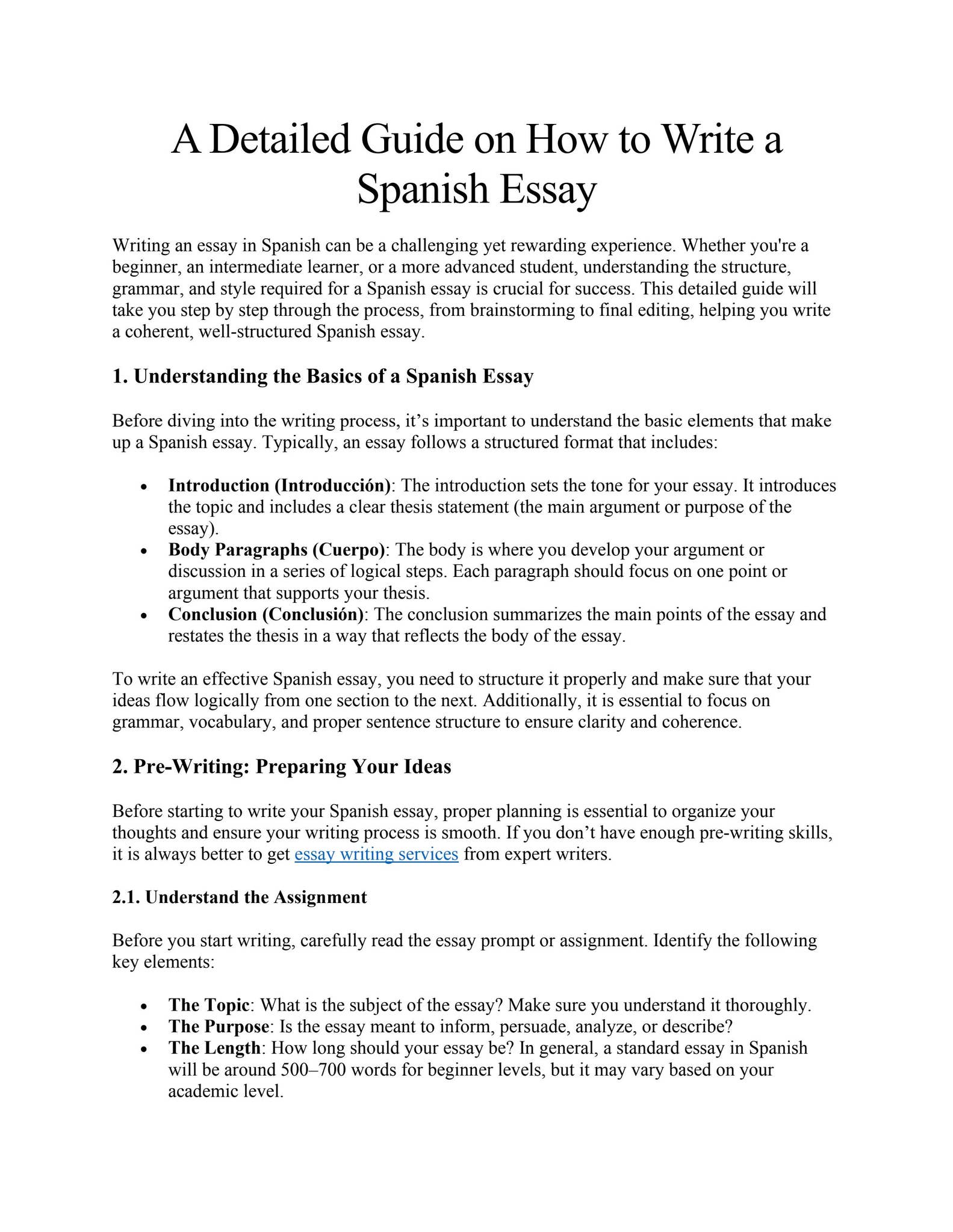 A Detailed Guide on How to Write a Spanish Essay by Moray Roye - Issuu