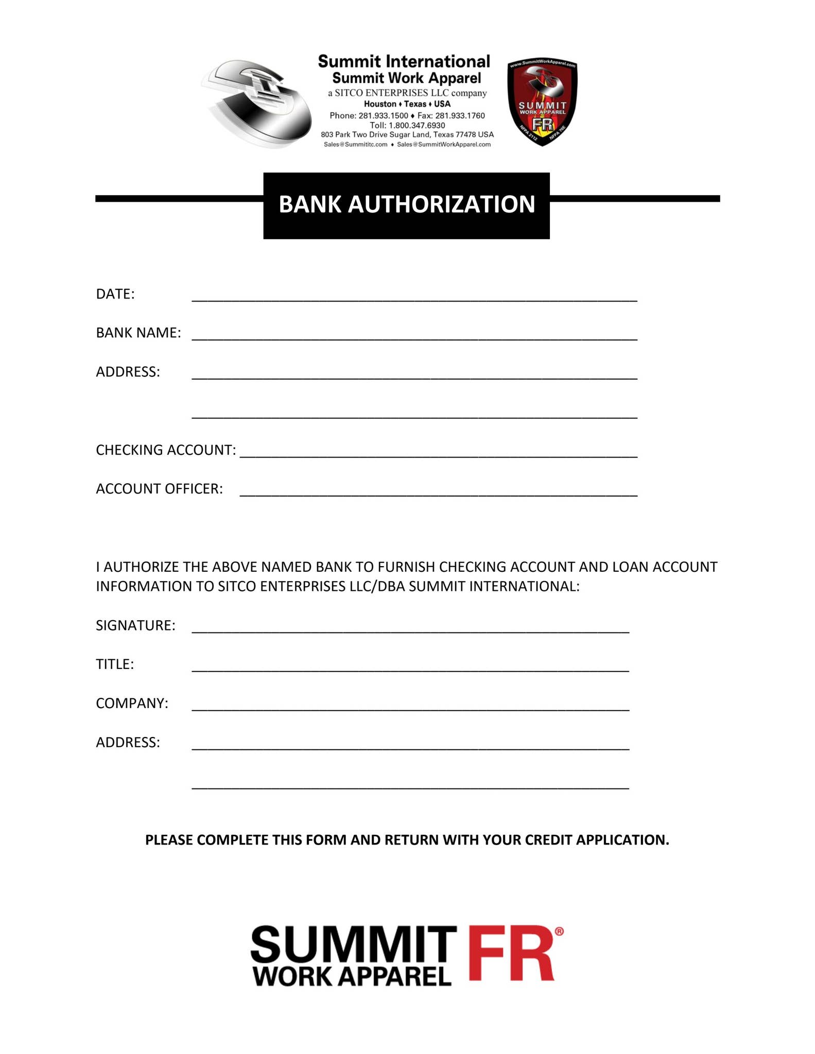 Summit Bank Authorization Form 2025 by Summit International - Issuu