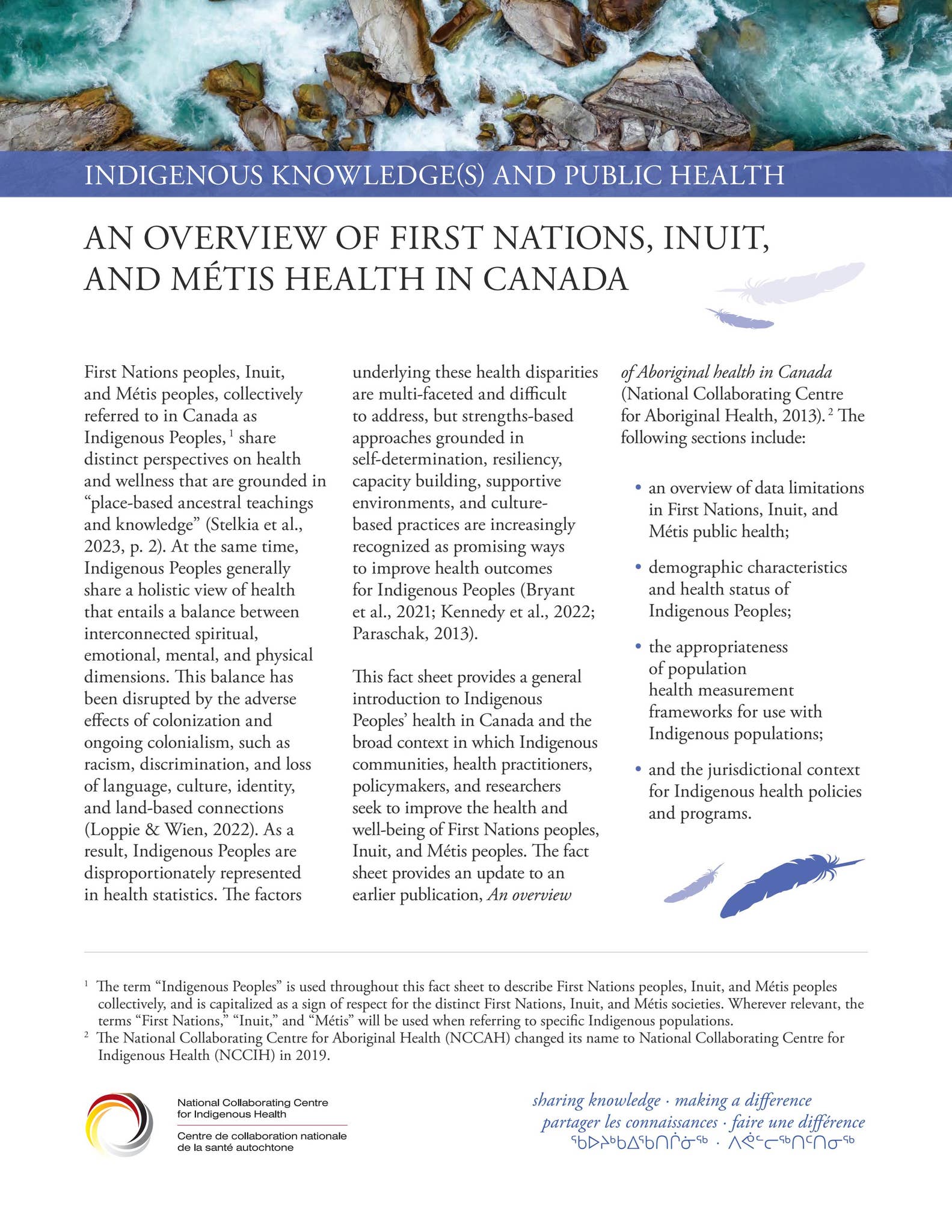 An overview of First Nations, Inuit, and Métis health in Canada by NCCIH-CCNSA - Issuu