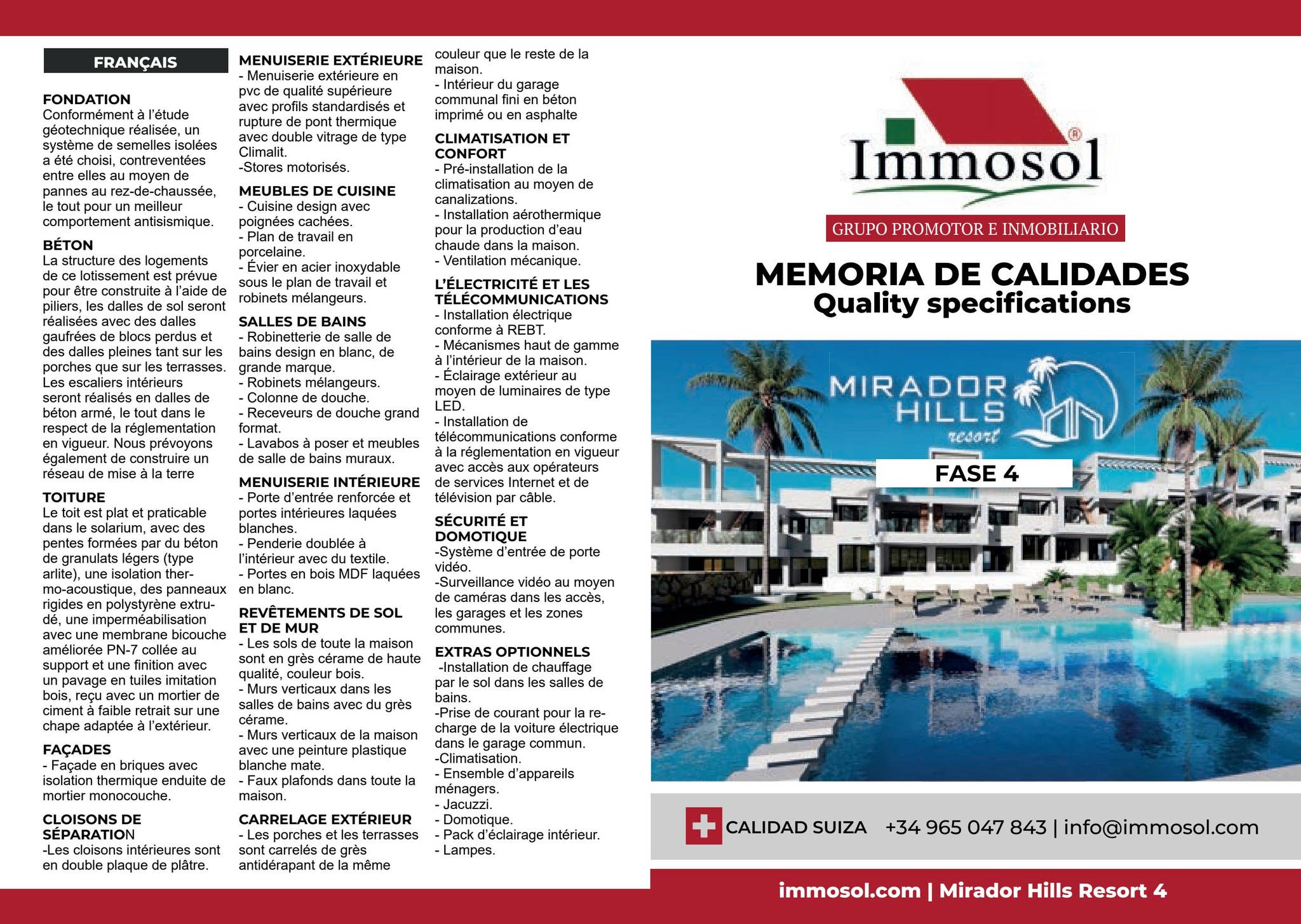 Memoria de calidades Mirador Hills by Immosol - Issuu