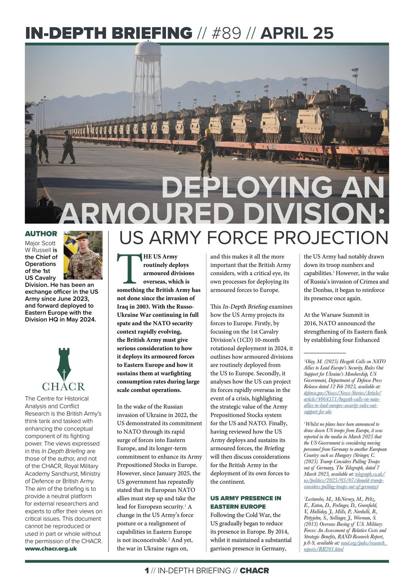 In-Depth Briefing: US Army Force Projection by chacr_camberley - Issuu