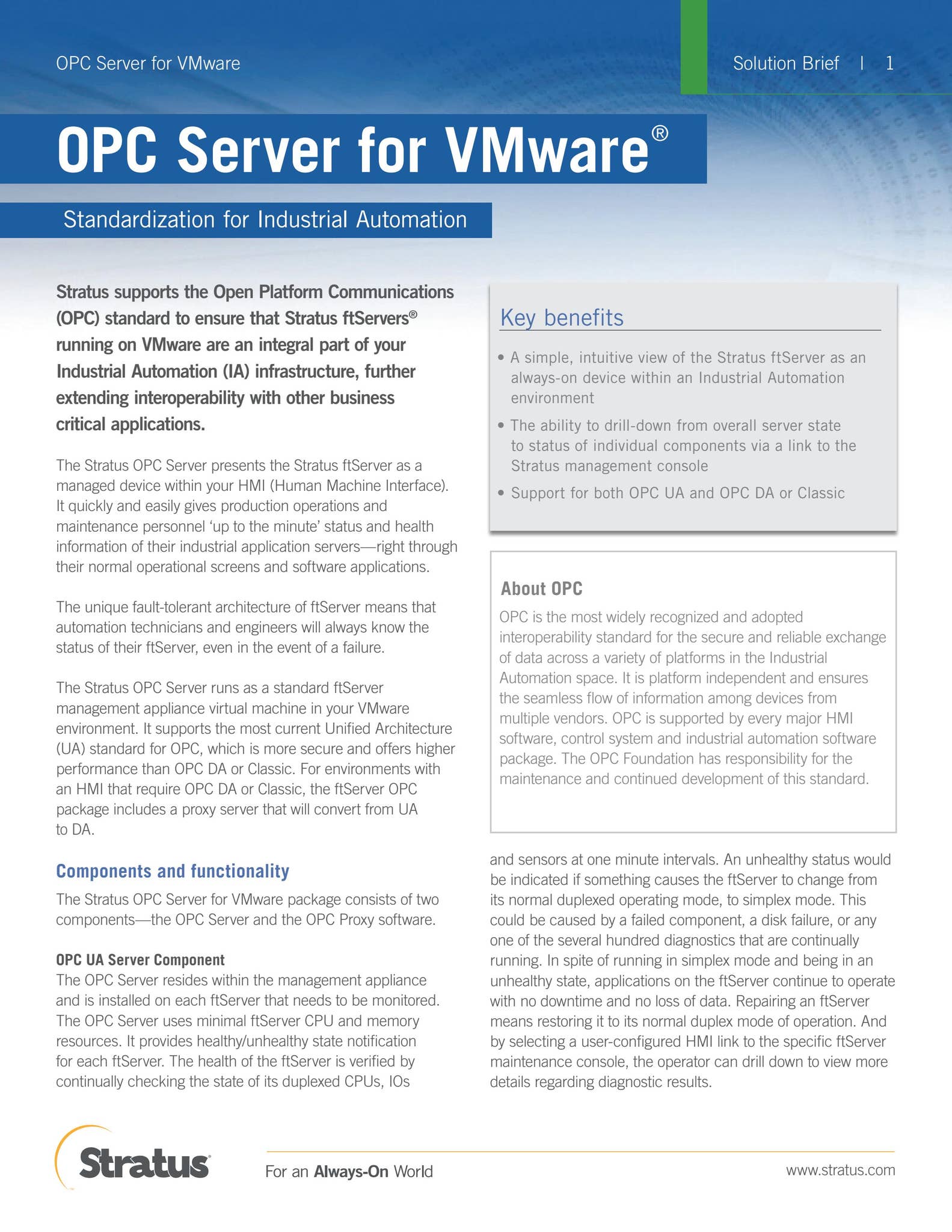Stratus OPC Server VMware - Solution Brief by Penguin Solutions - Issuu
